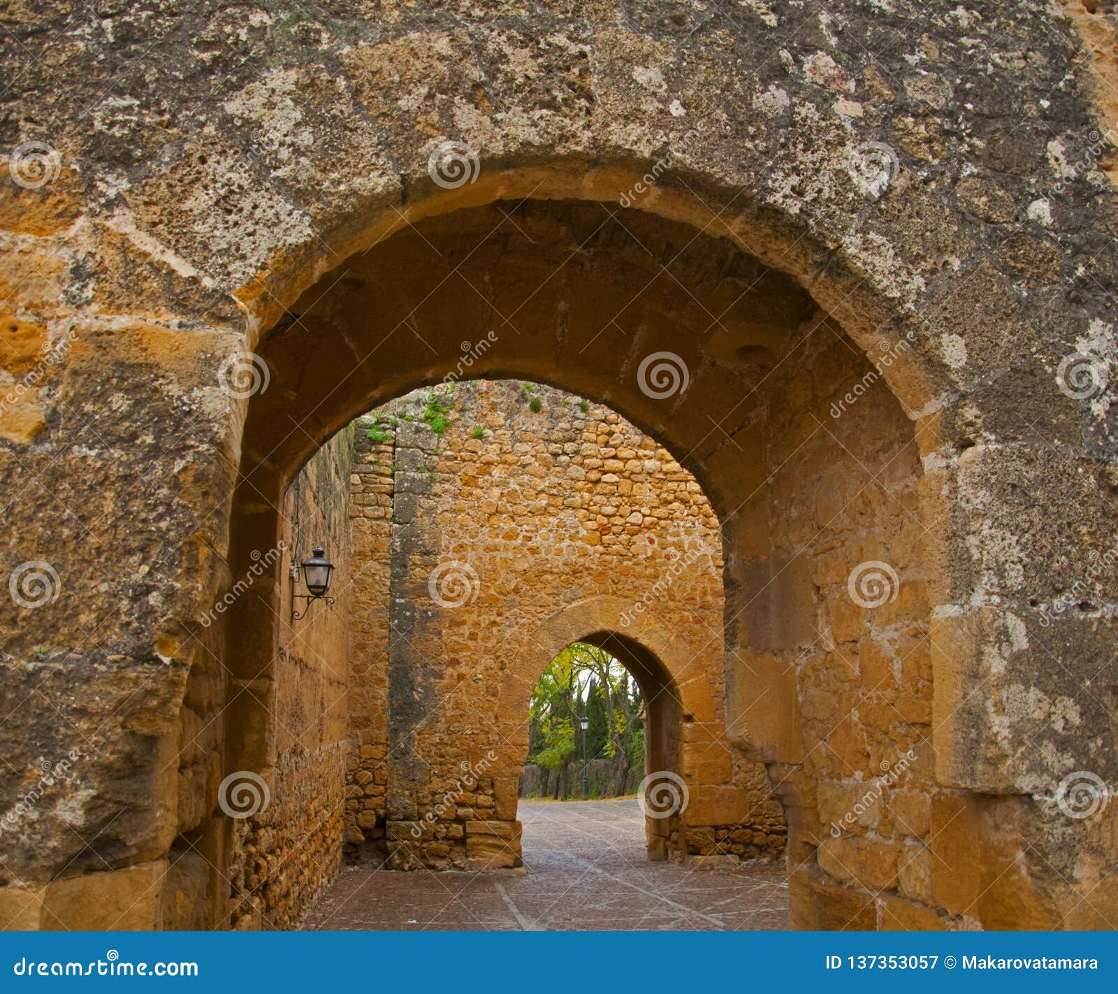 Old Arched Passage in the Ancient Castle Stock Image - Image of ...