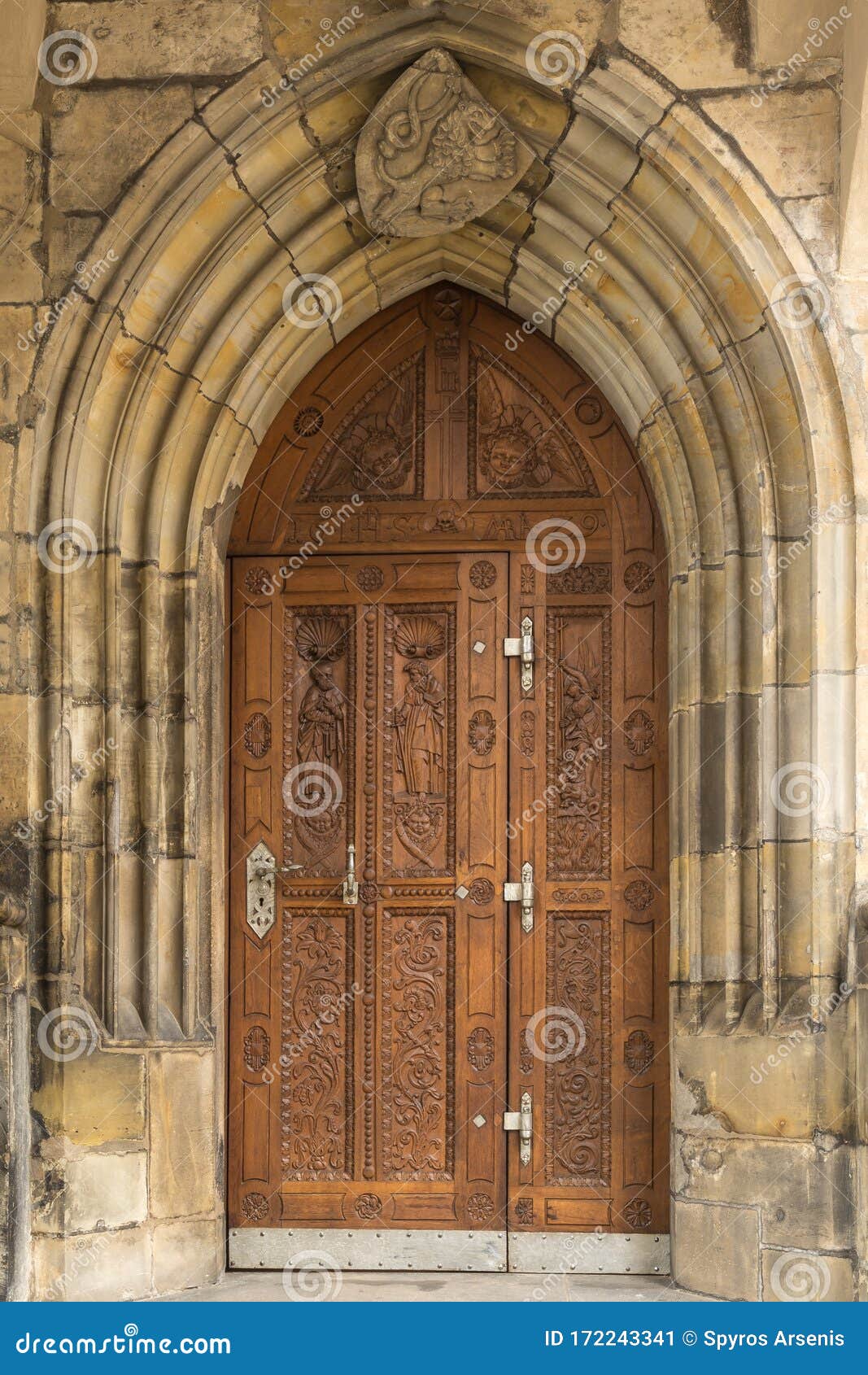 Old Arched Secret Door in a Medieval Castle Stock Image - Image of ...