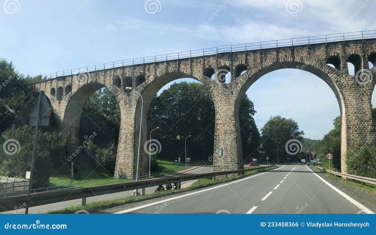 Old Arched Stone Bridge Over a Road in Germany Stock Photo - Image of ...
