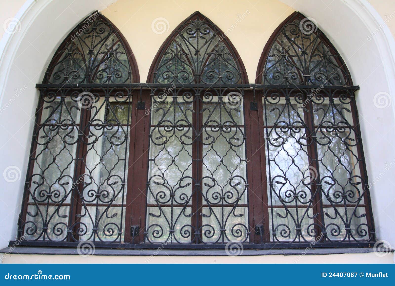 Old arched window stock image. Image of monogram, window - 24407087