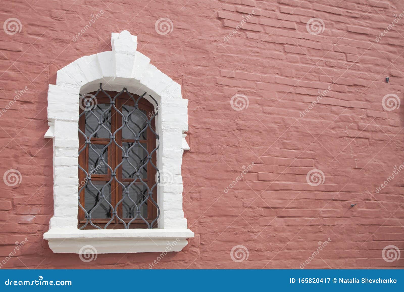 Old Arched Window with White Stone Casing Stock Image - Image of ...