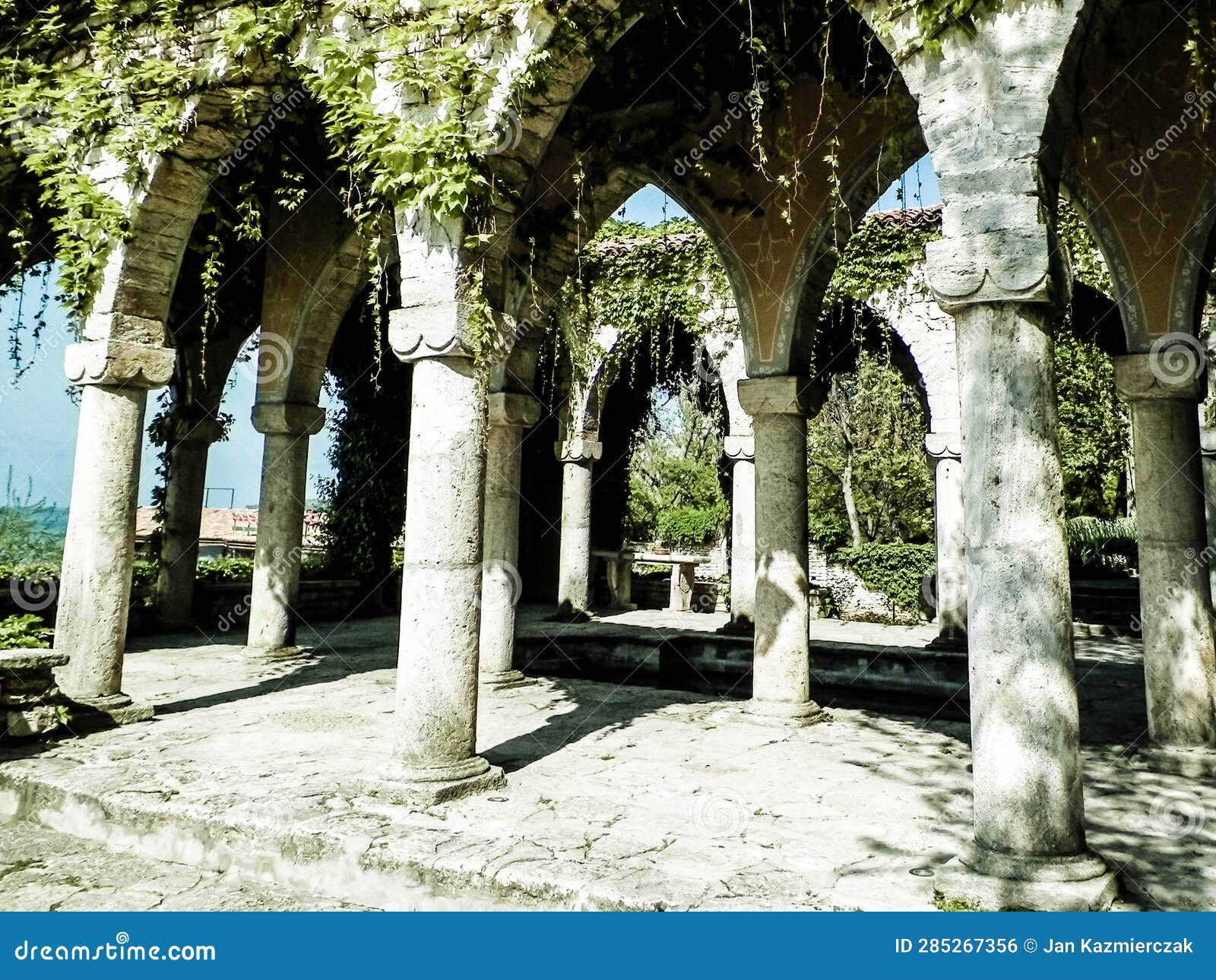 Old Architecture in Balchik Palace Gardens, Bulgaria Stock Photo ...