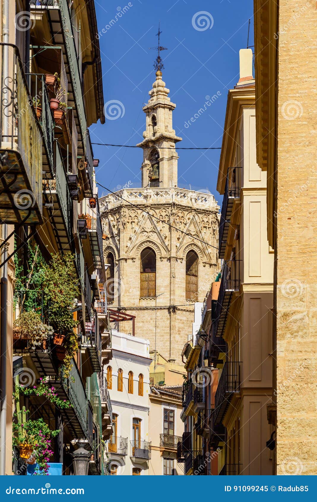 Old Architecture in Downtown of Valencia City in Spain Editorial Image ...
