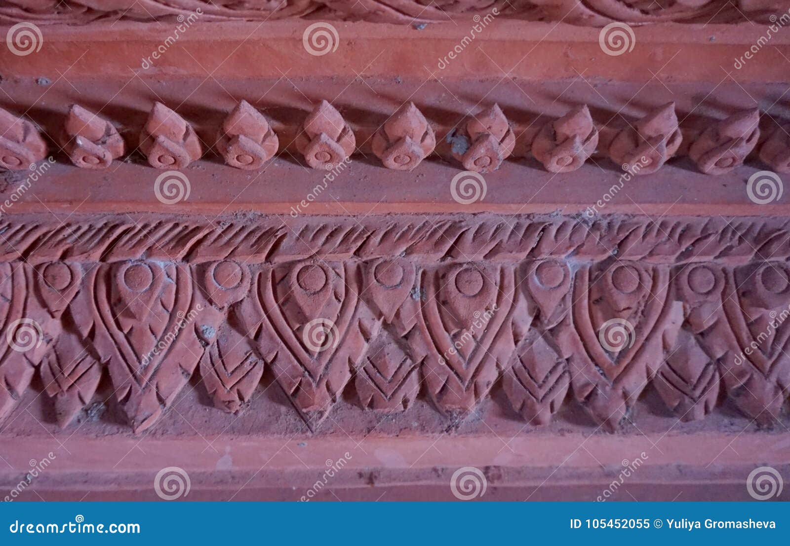 Old Architecture Terracotta Element Rough Pink Texture Stock Image ...