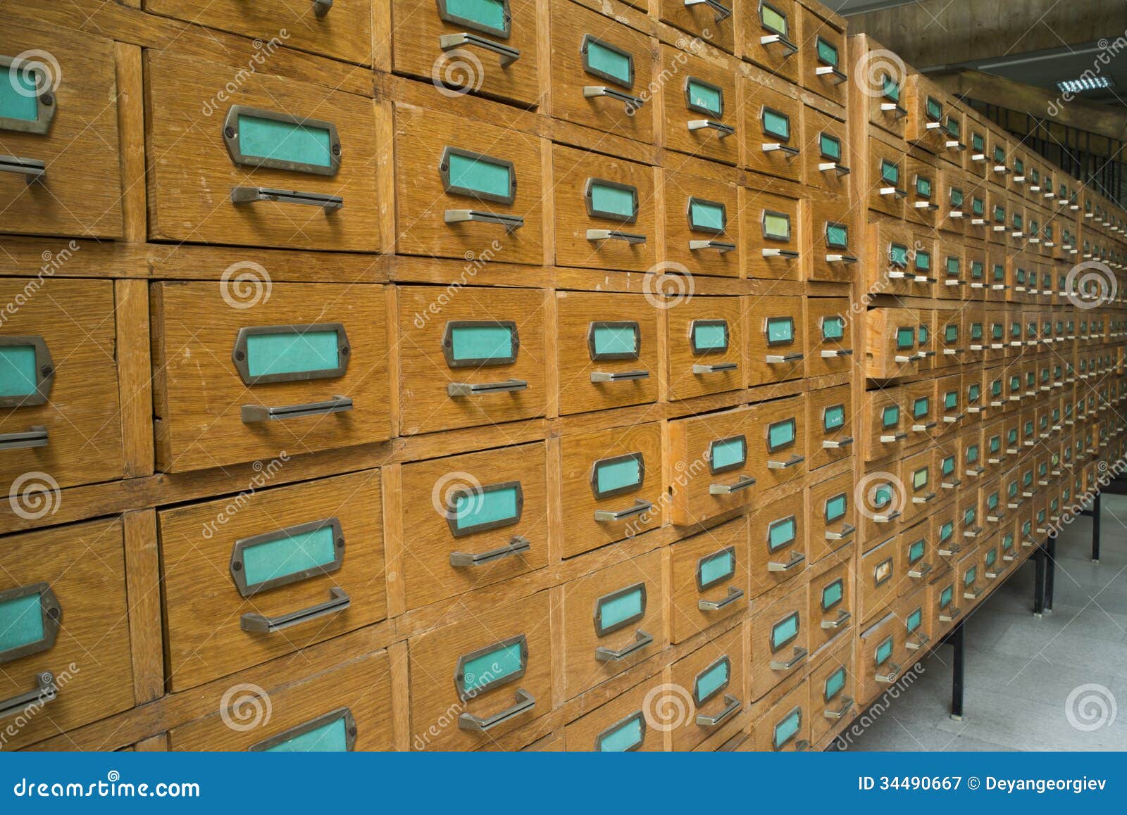 Old archive with drawers stock image. Image of hand, history - 34490667