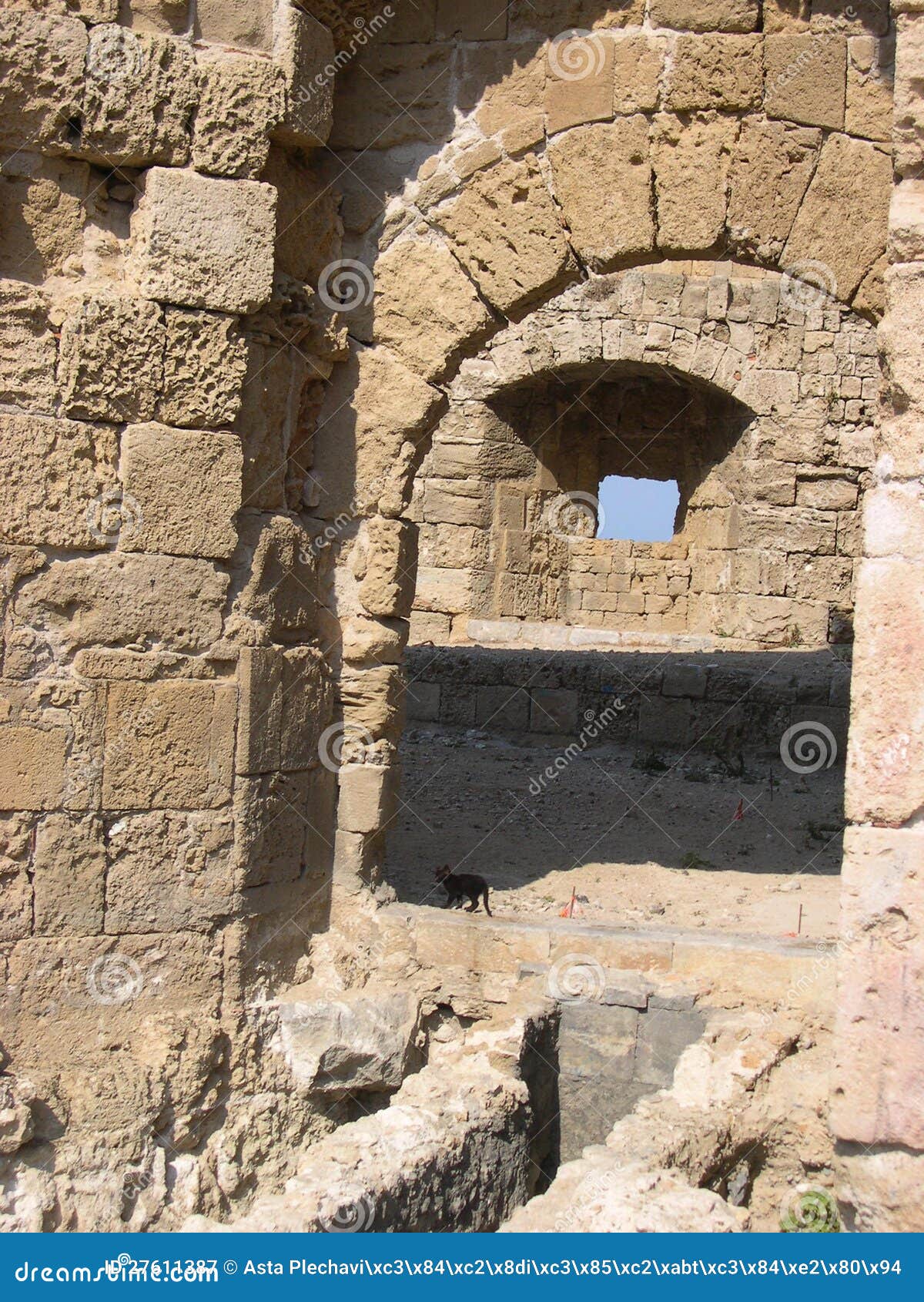 Old arcs in Rhodes stock image. Image of gothic, greek - 27611387
