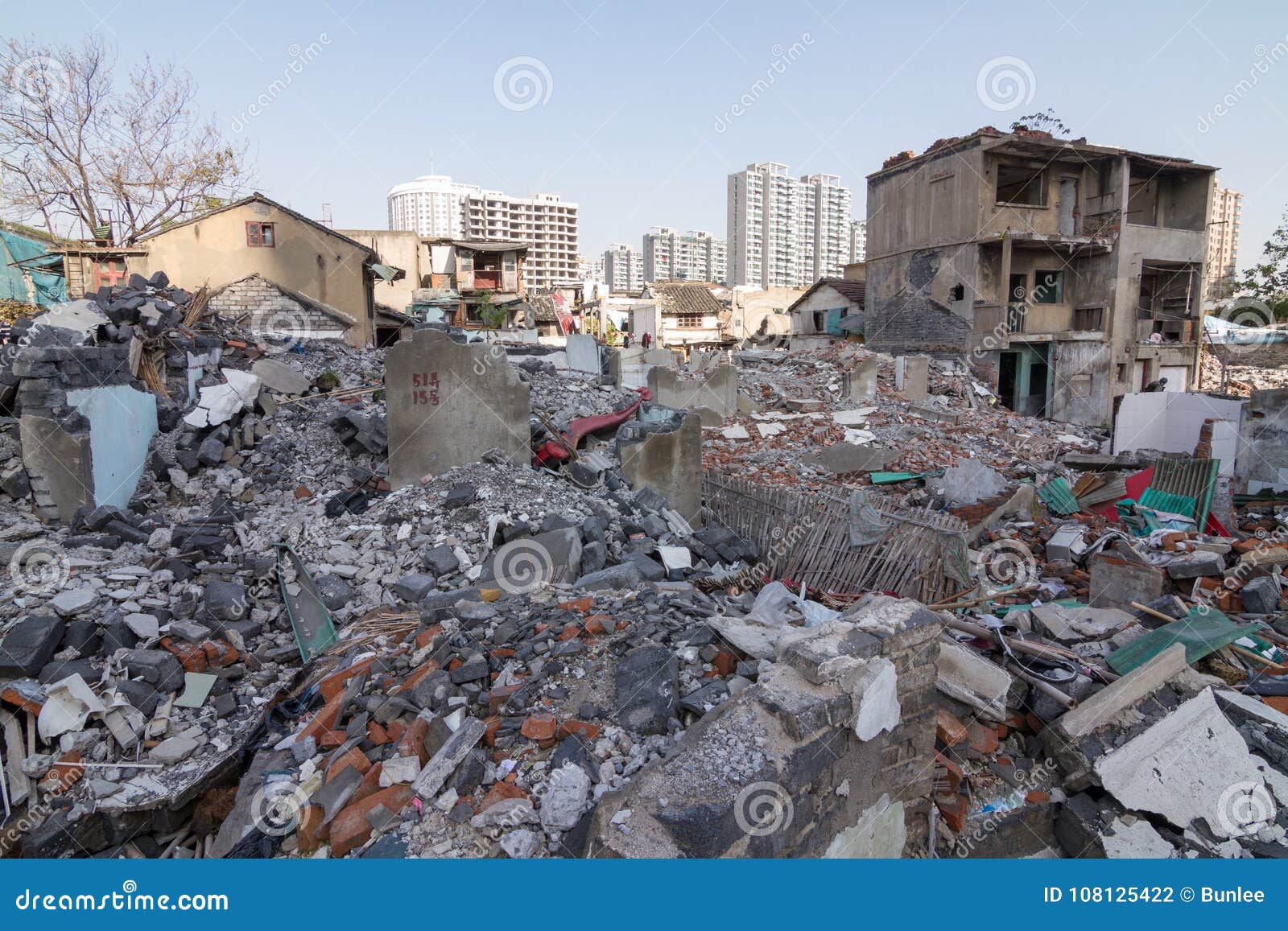 Old Area Building Broken Down for New Construction Stock Photo - Image ...