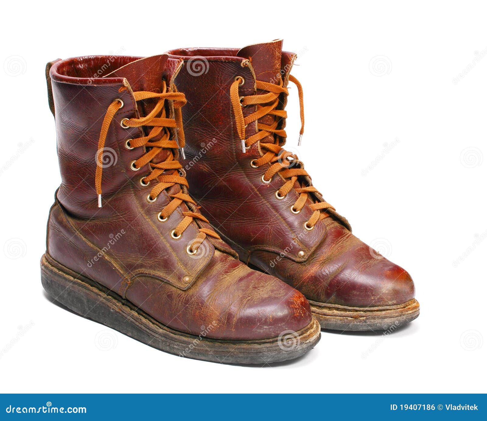 Old Army Paratroopers Combat Boots. Stock Photo - Image of army ...