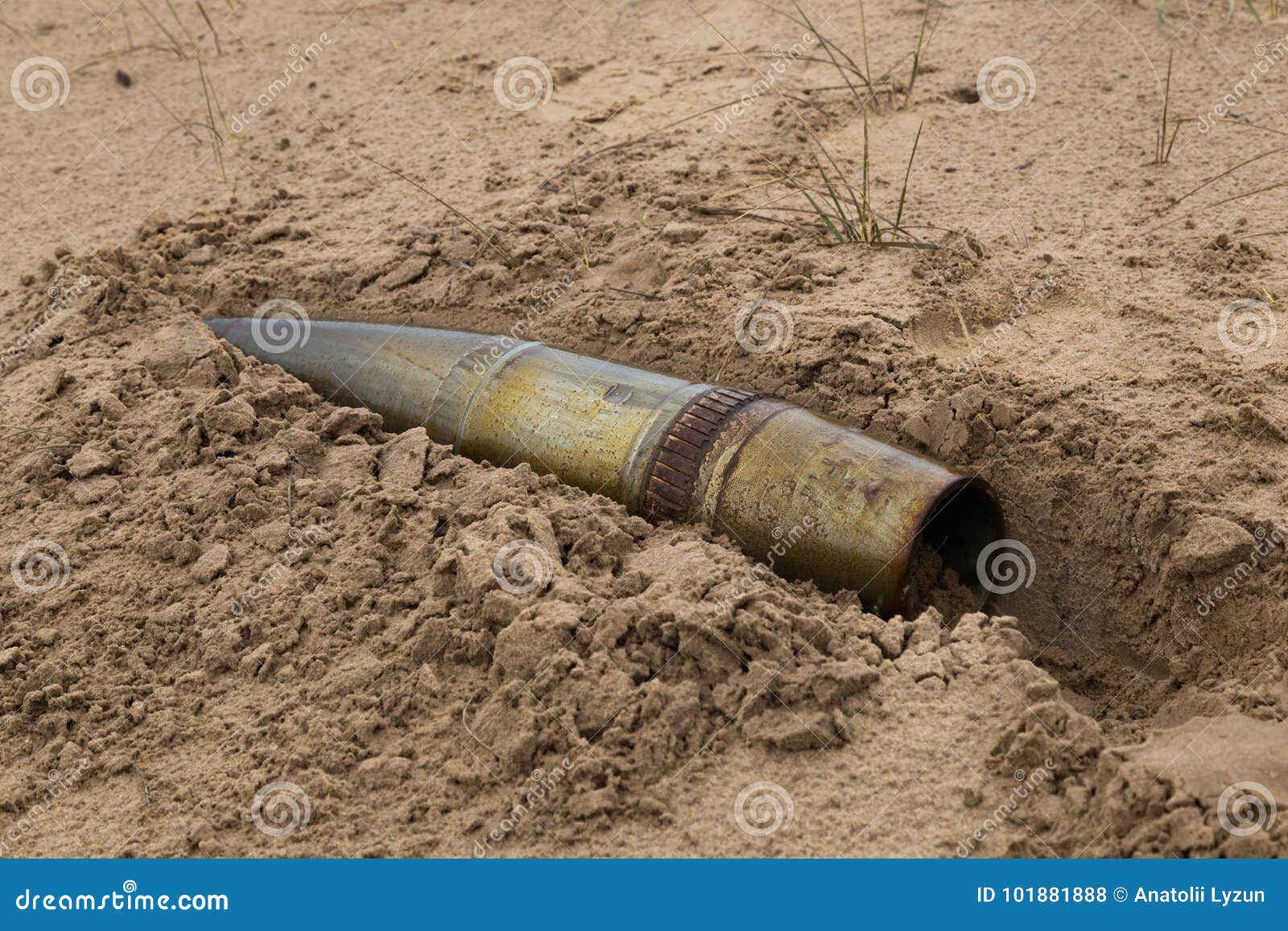 Old artillery iron shell stock photo. Image of close - 101881888