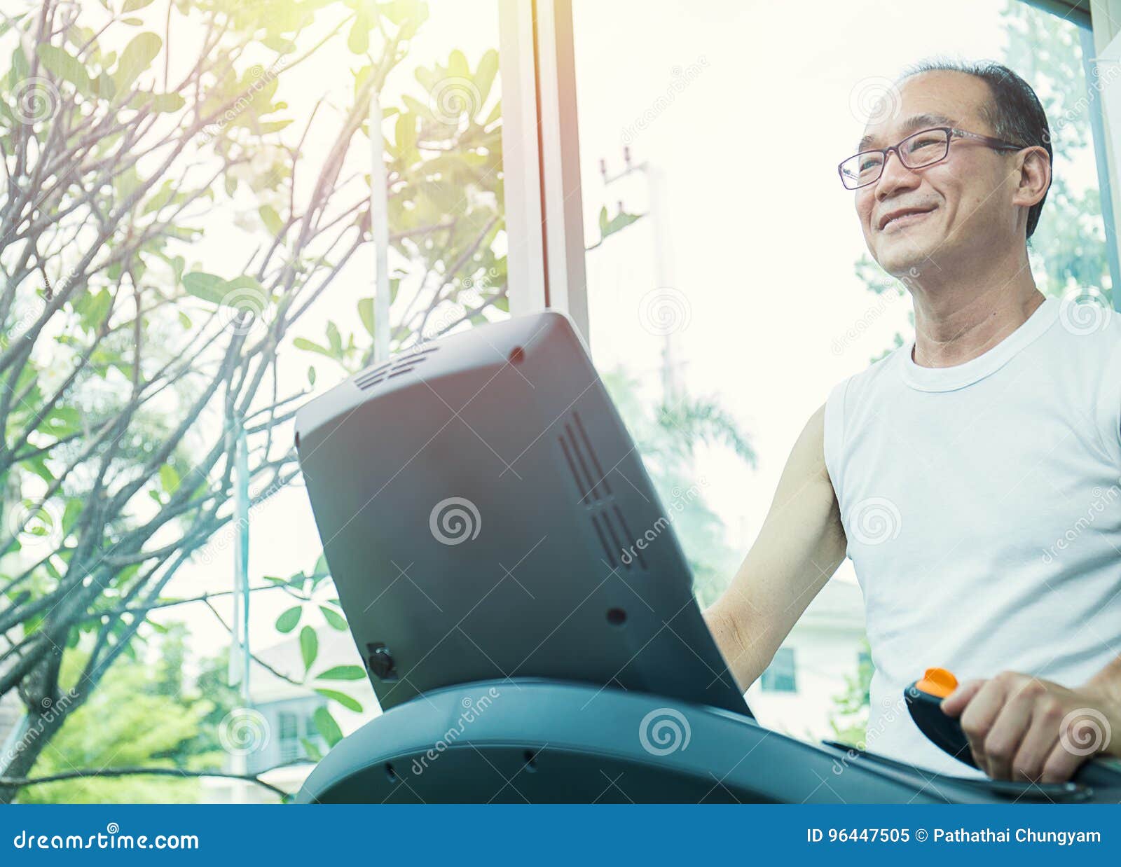Old Asian Man Running on a Treadmill Stock Image - Image of keeping ...