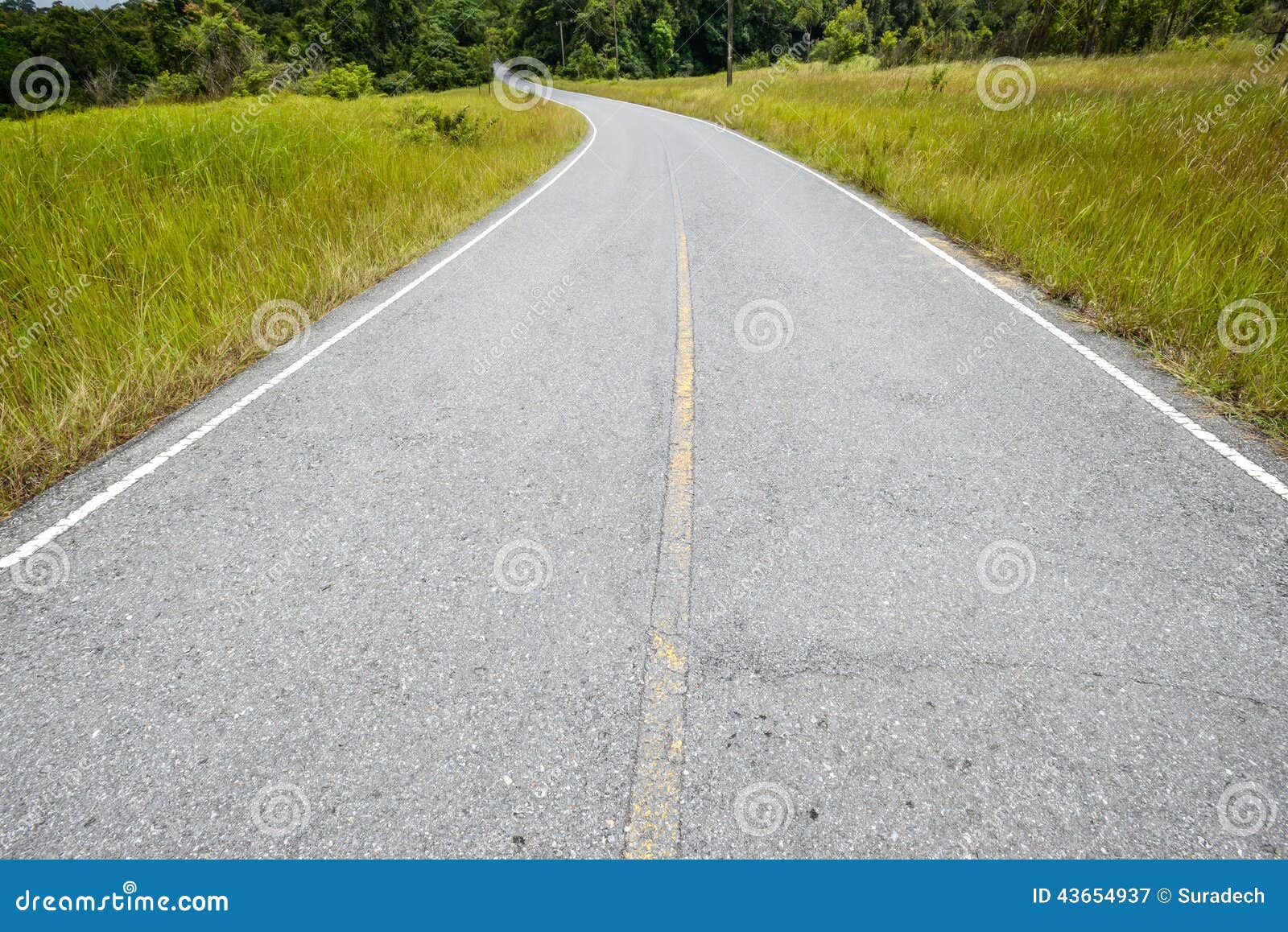 Old asphalt road stock image. Image of flat, horizon - 43654937