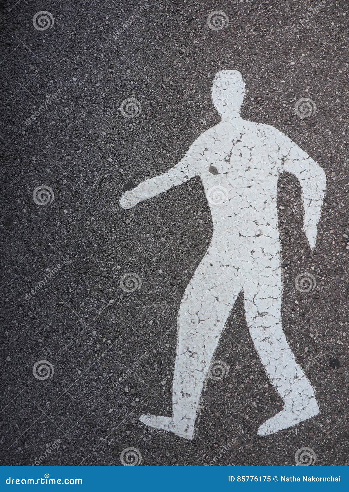 Old Asphalt Texture With White Man Sign Stock Image | CartoonDealer.com ...
