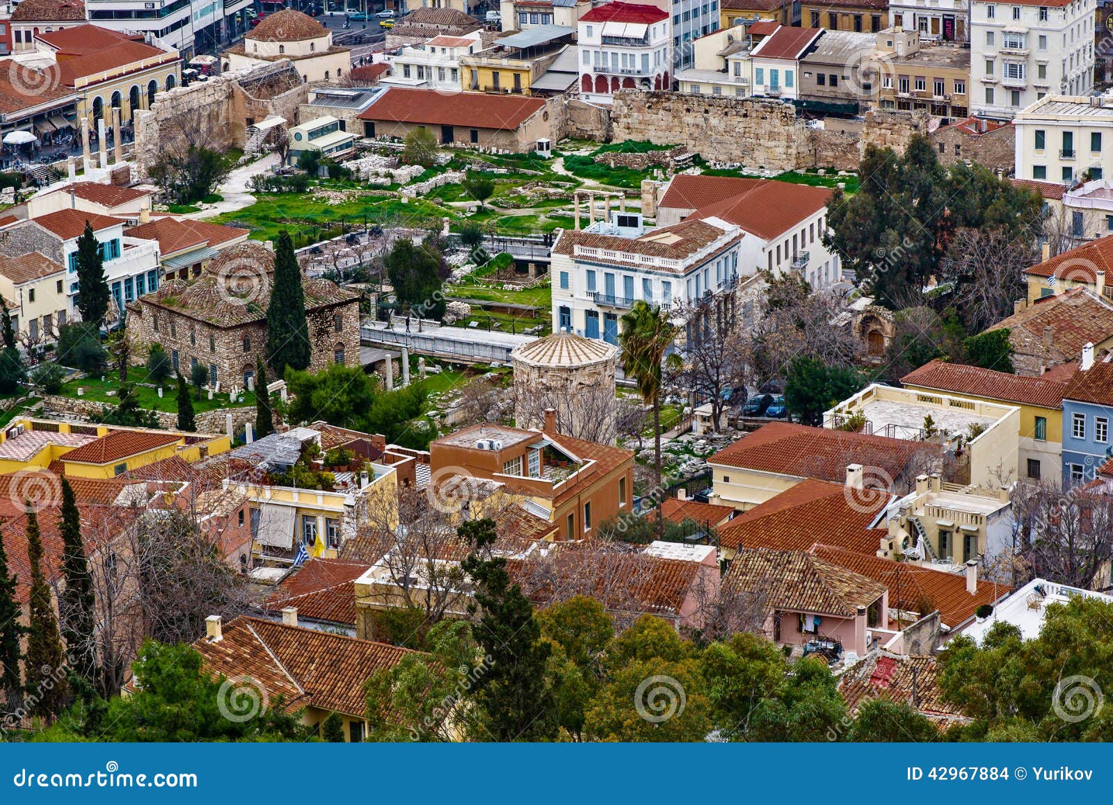 Old Athens, Colored Tiled Roofs. Stock Photo - Image of historical ...