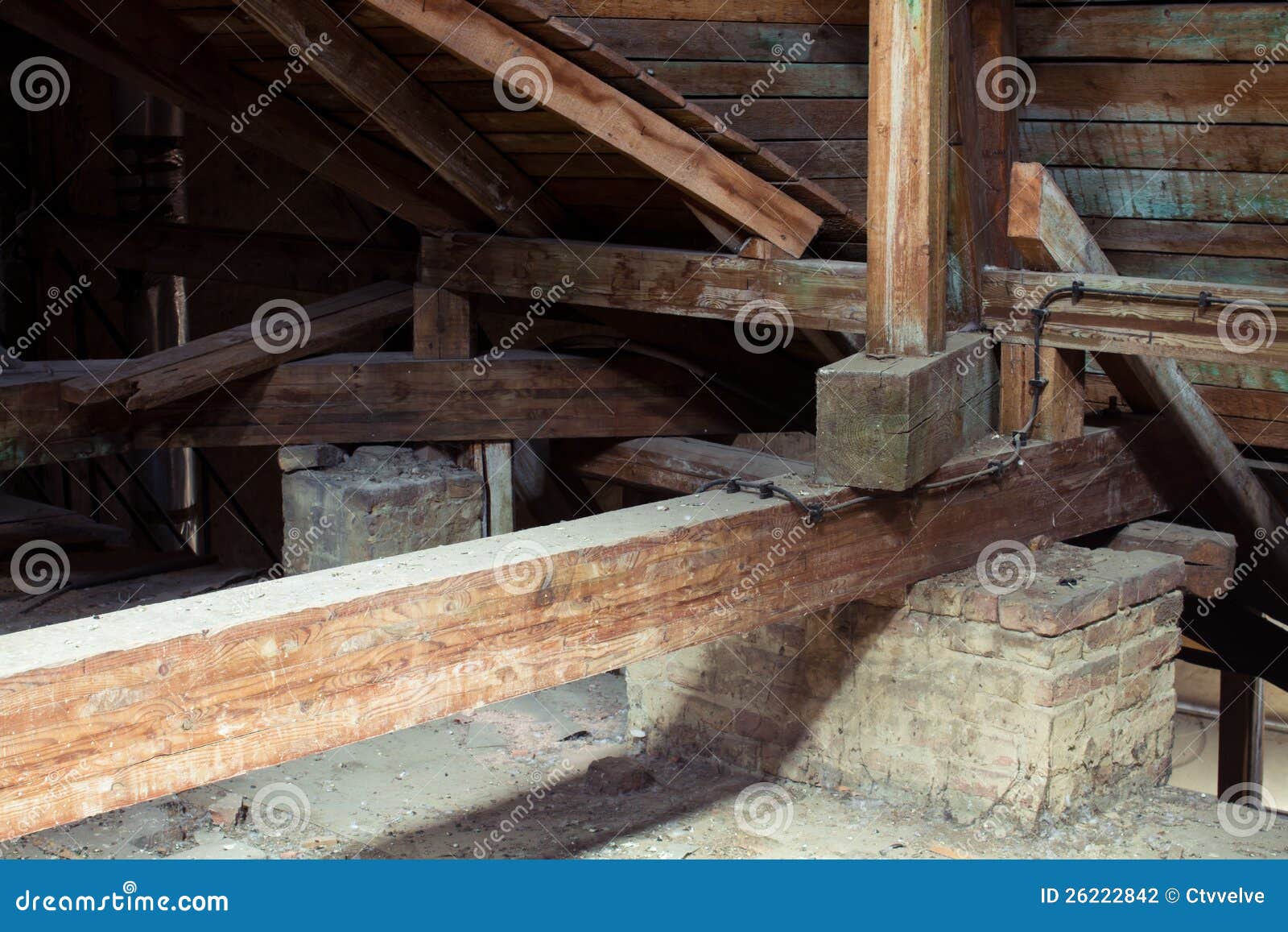 Old attic stock photo. Image of lines, illumination, grey - 26222842
