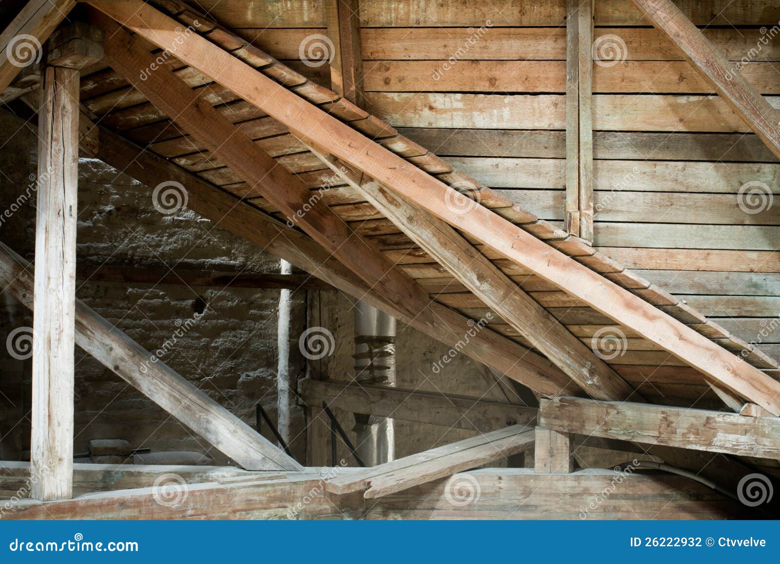Old attic stock photo. Image of corner, block, damp, gloom - 26222932