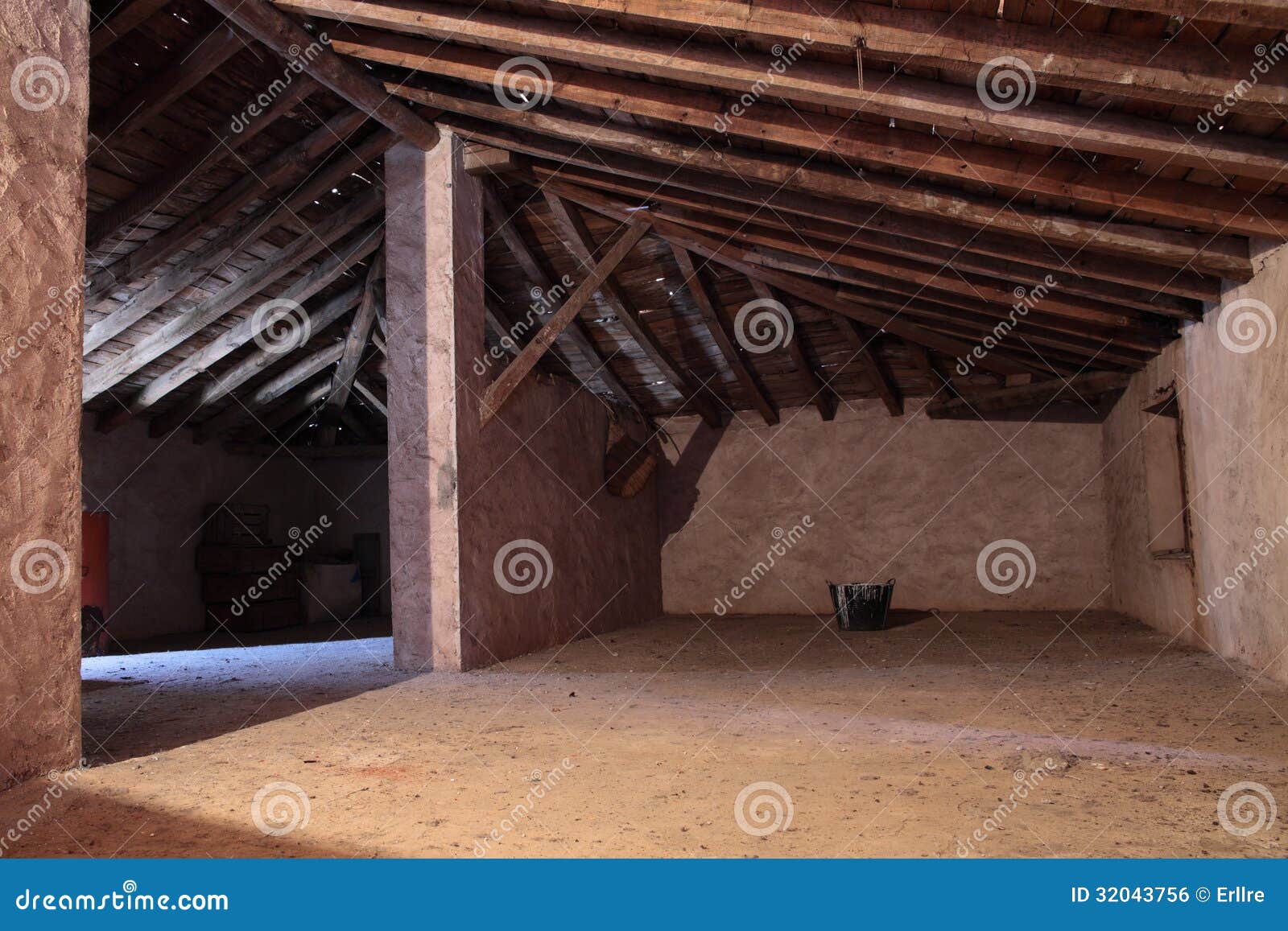 Old attic stock photo. Image of abandoned, ceiling, brown - 32043756