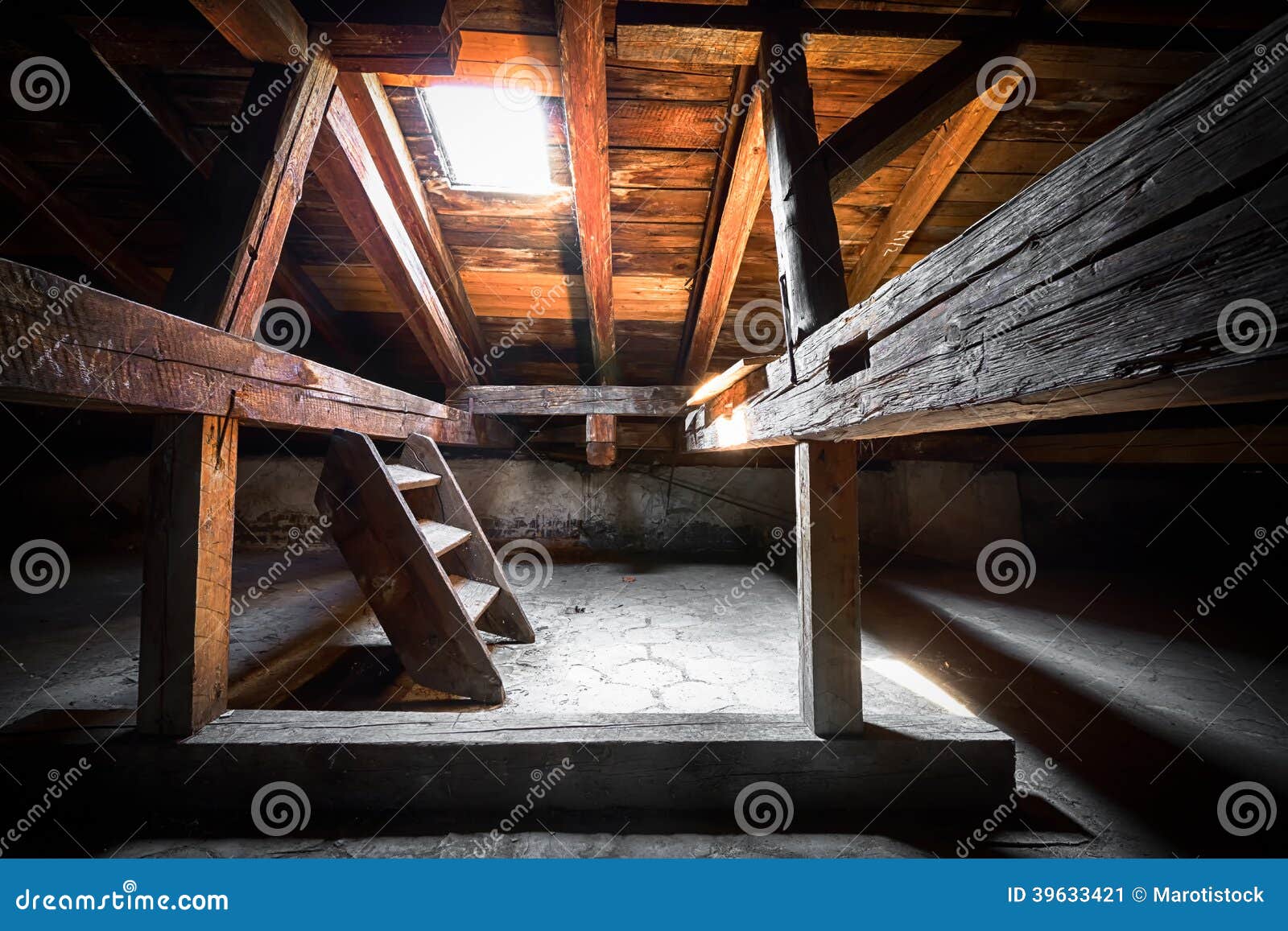 Old attic stock image. Image of rafters, building, builtin - 39633421