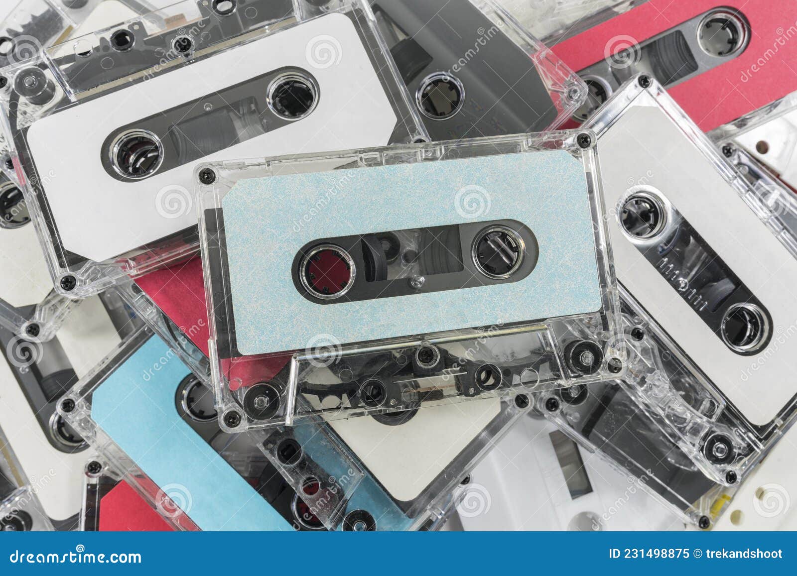 Old Audio Cassette Tapes stock image. Image of sound - 231498875