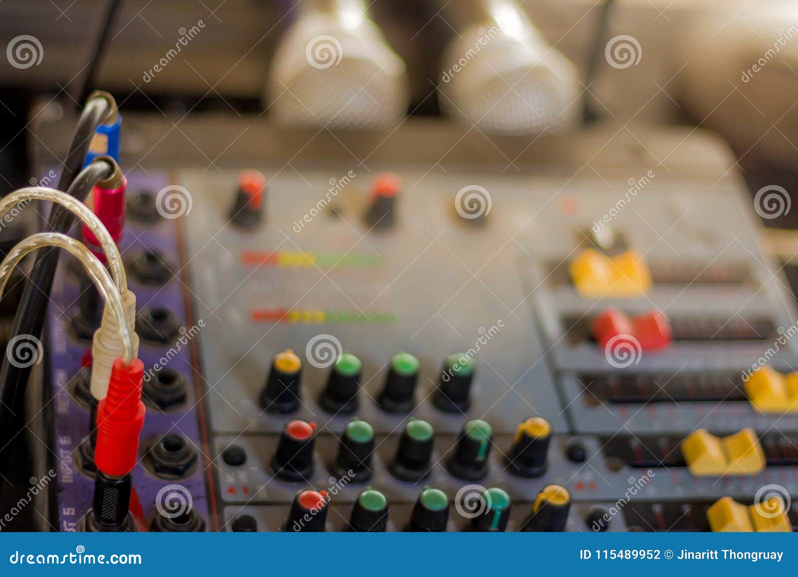The Old Audio Mixer and Microphone Stock Photo - Image of broadcast ...