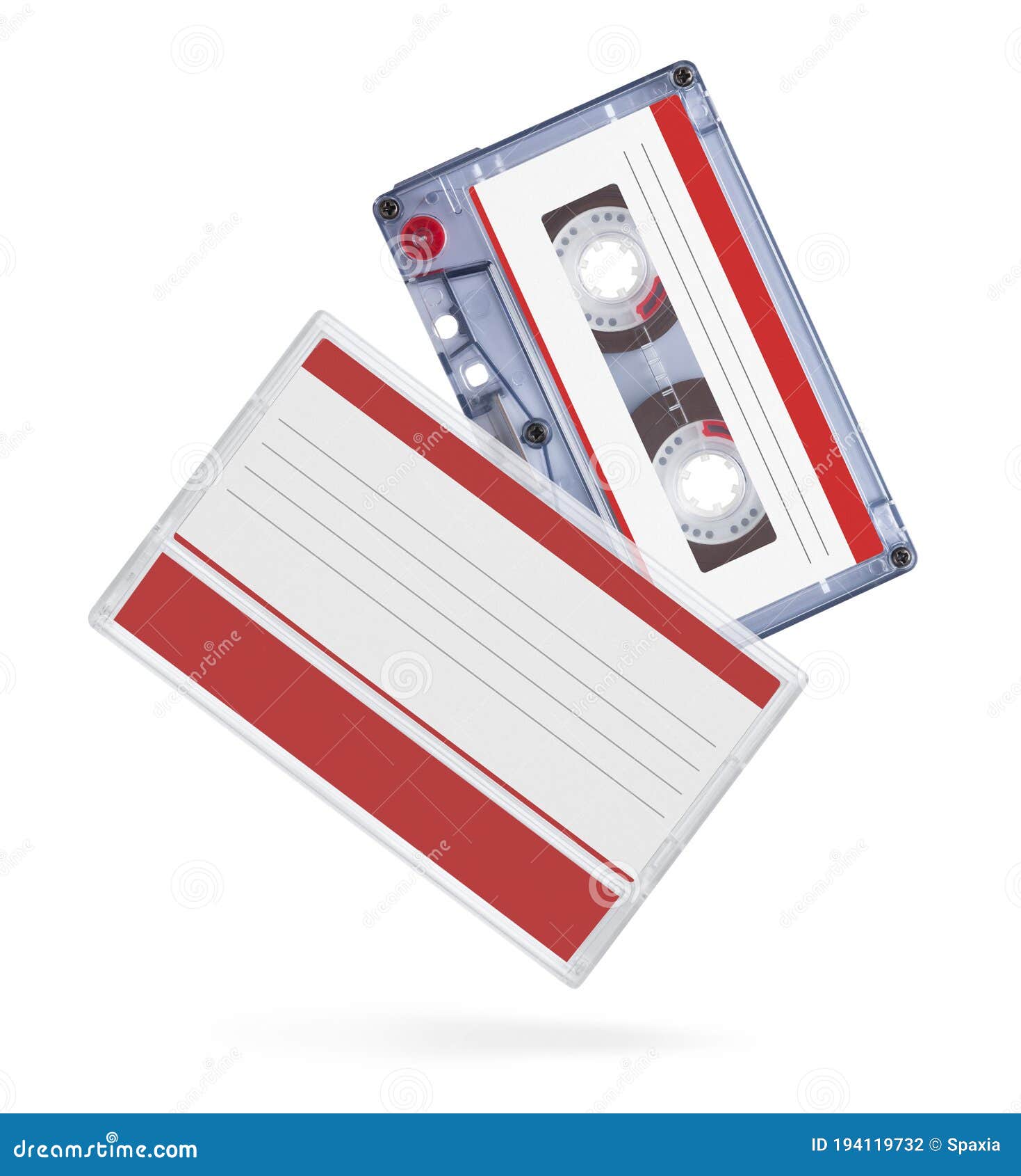 Old Audio Tape Compact Cassette with Box Isolated Stock Photo - Image ...