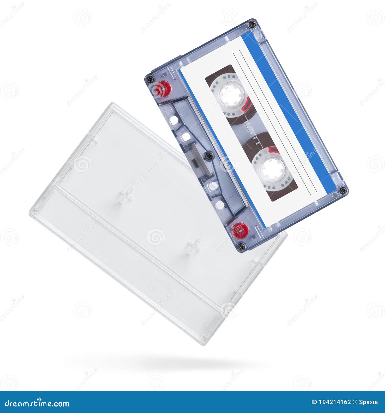Old Audio Tape Compact Cassette with Box Isolated on White Stock Photo ...