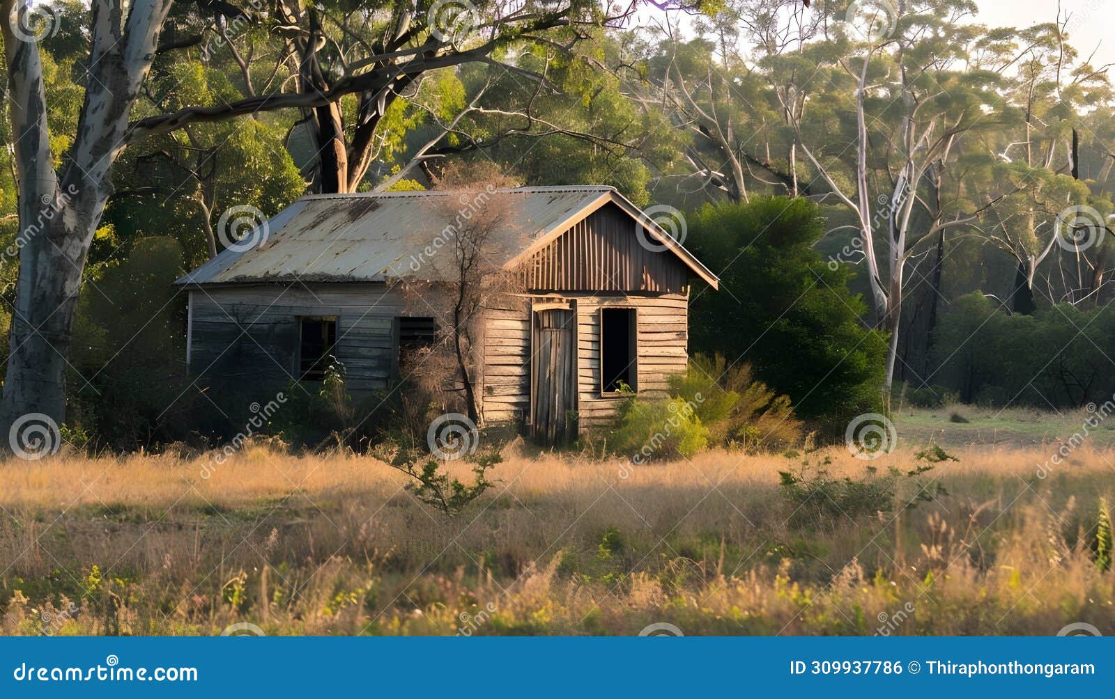Old Australian shack stock illustration. Illustration of nature - 309937786