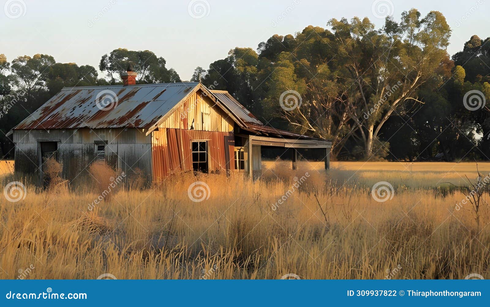 Old Australian shack stock illustration. Illustration of landscape ...