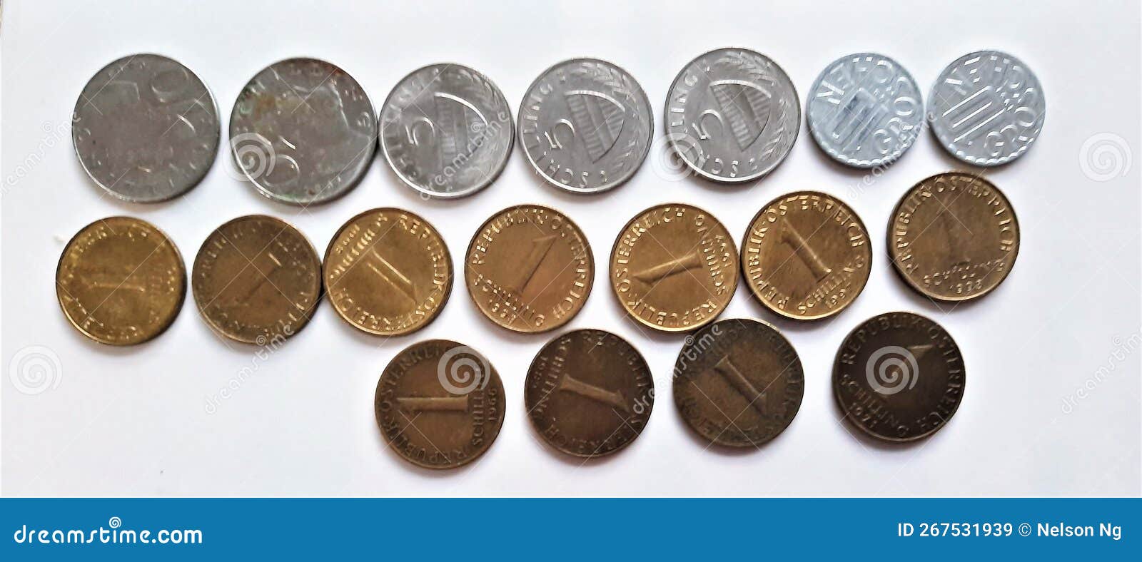 Old Austria Coins Currency in Different Shape and Size Stock Image ...