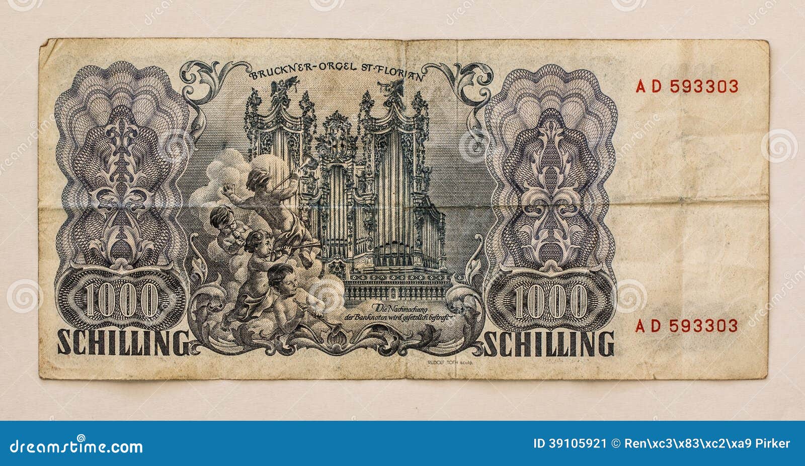 Old Austrian Banknote: 1000 Schilling 1954 Stock Image - Image of ...