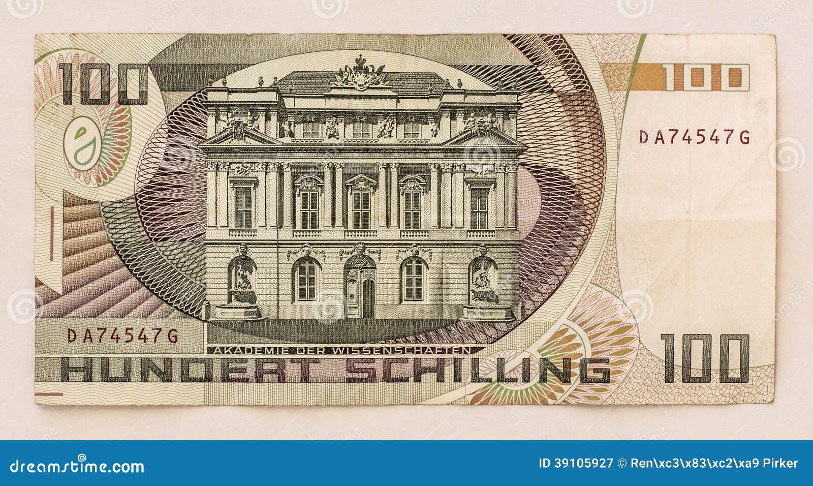 Old Austrian Banknote: 100 Schilling 1984 Stock Image - Image of worth ...