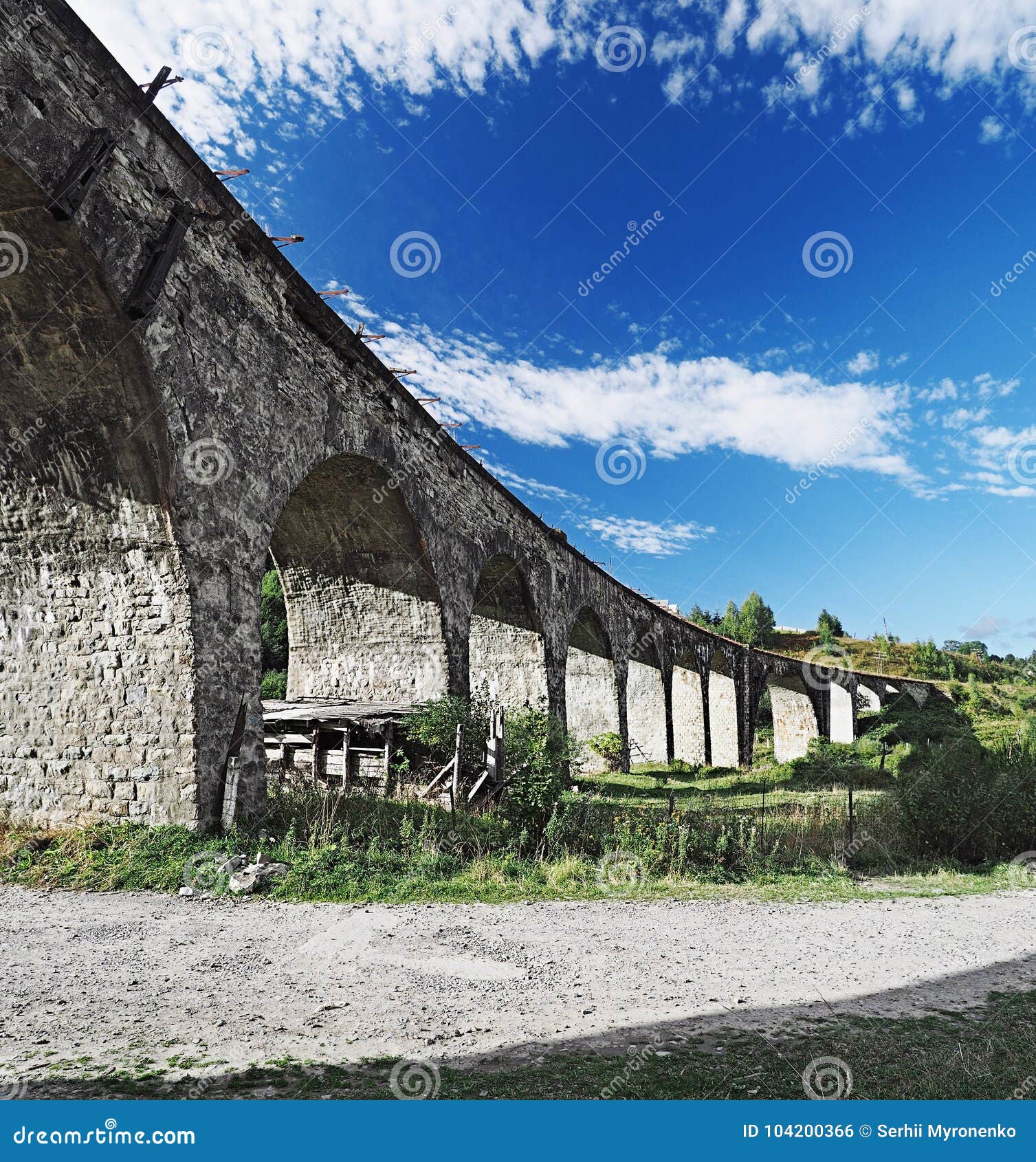 Old Austrian Bridge at the Karpatian Mountains View from Down Stock ...