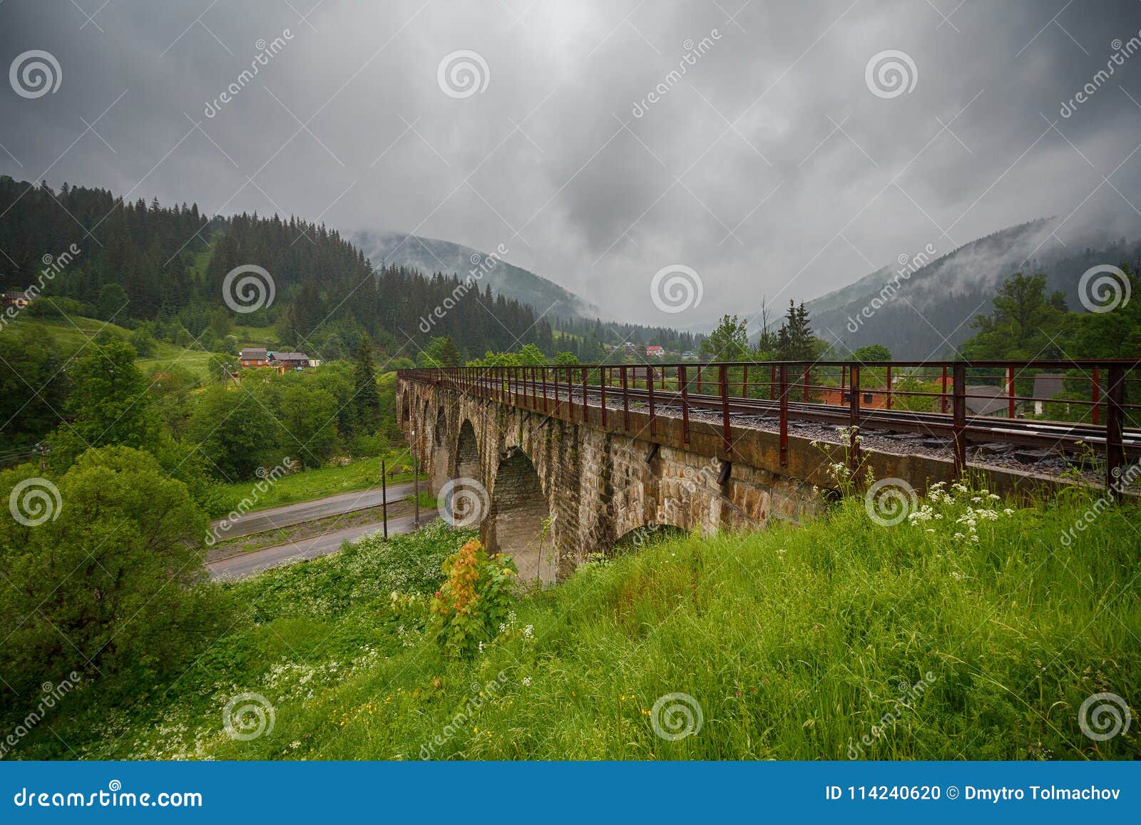 The Old Austrian Stone Railway Bridge Viaduct Royalty-Free Stock ...