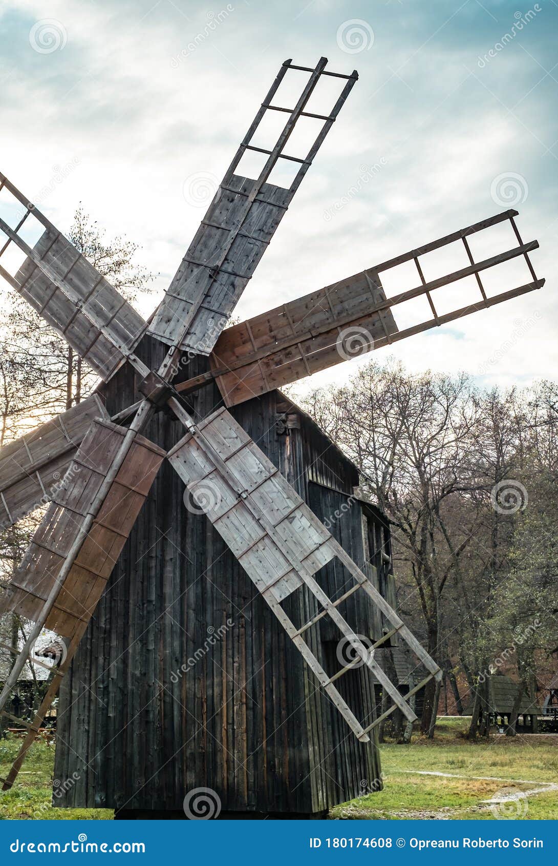 Old Authentic Traditional Wind Mill Stock Photo - Image of authentic ...