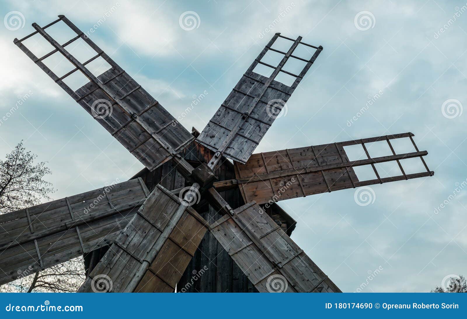Old Authentic Traditional Wind Mill Stock Photo - Image of authentic ...