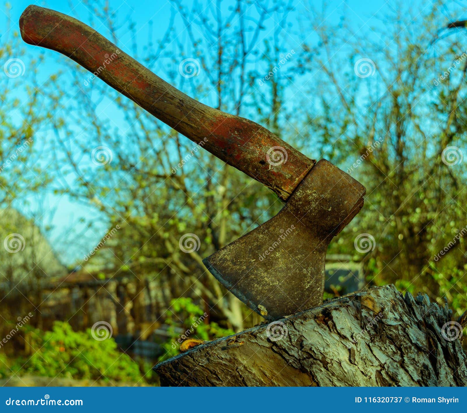 Old ax stock image. Image of nature, hatchet, firewood - 116320737