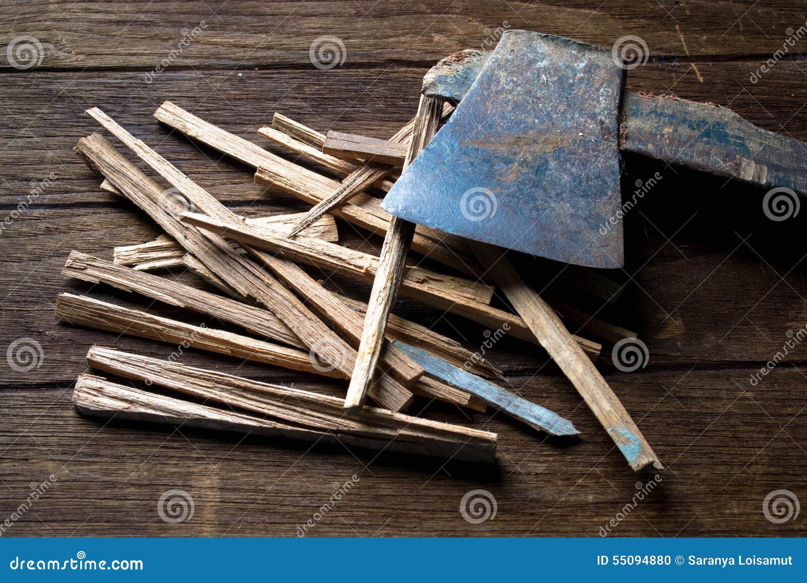 Old Axe and Wood on a Wooden Stock Photo - Image of life, woodsman ...