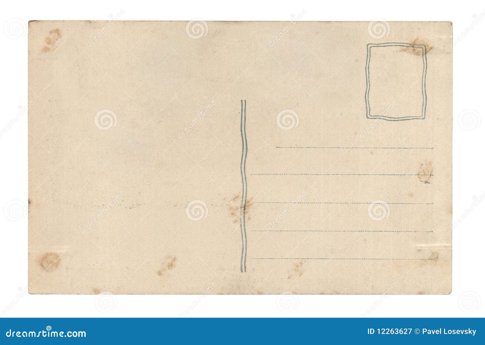 Old back postcard stock image. Image of correspondence - 12263627