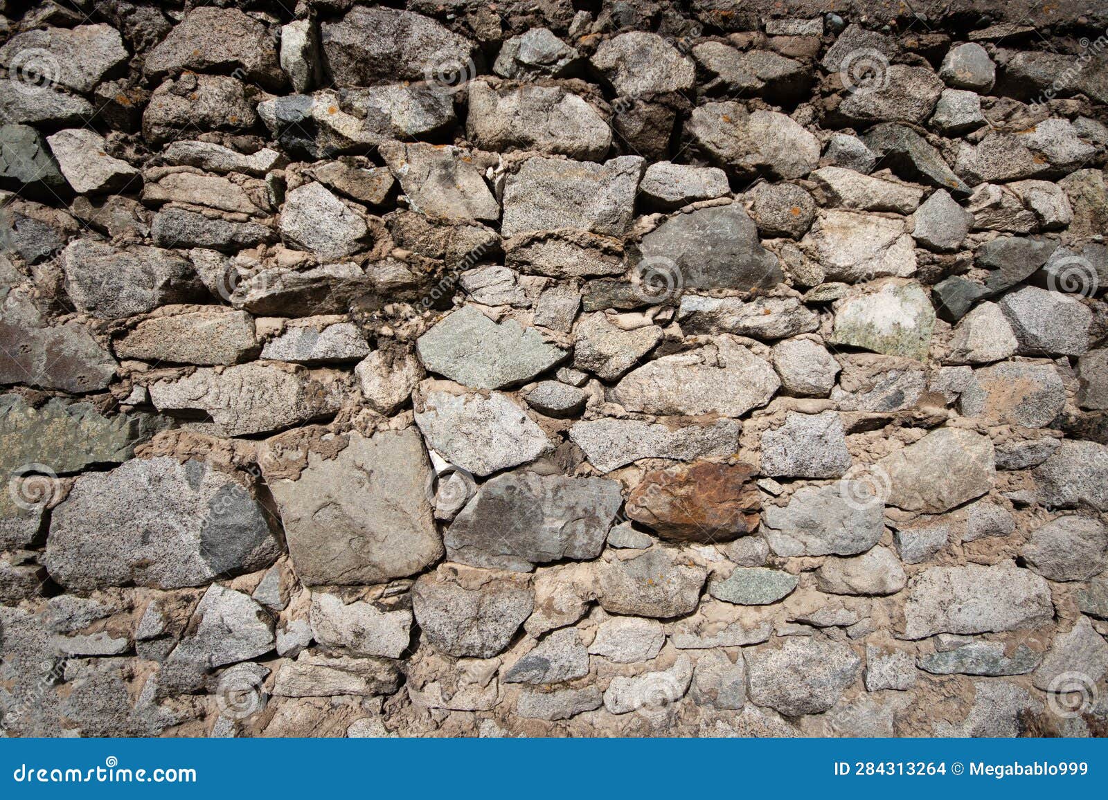 Old Background of Natural Stones of Different Sizes Bonded with Cement ...