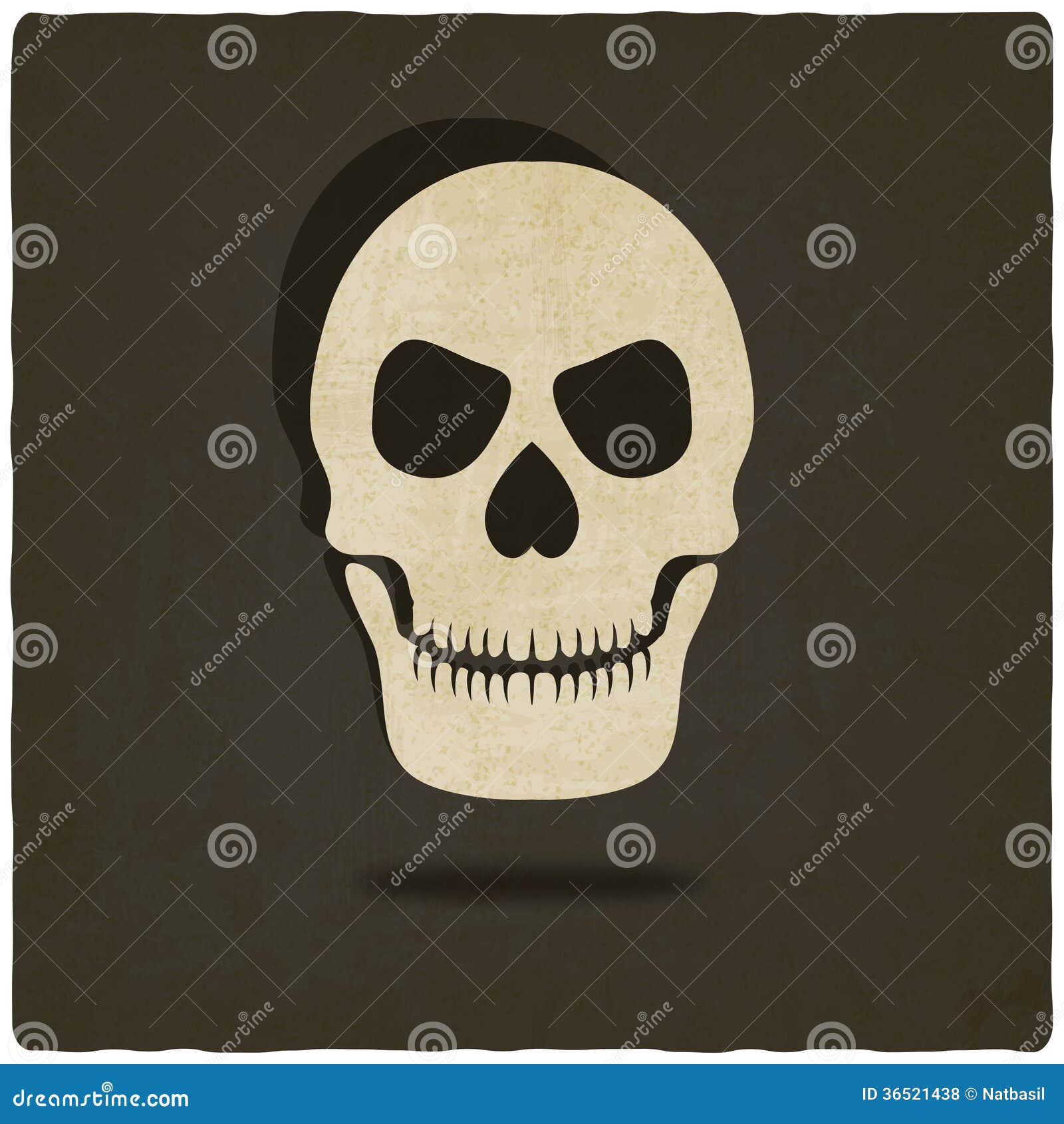 Old background with skull stock vector. Illustration of element - 36521438