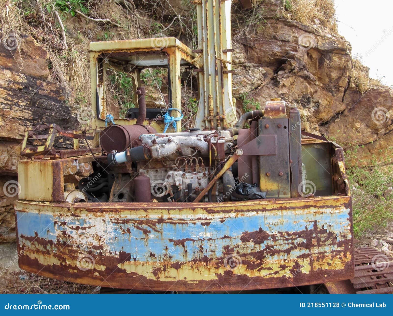 Old Backhoe stock photo. Image of excavator, building - 218551128