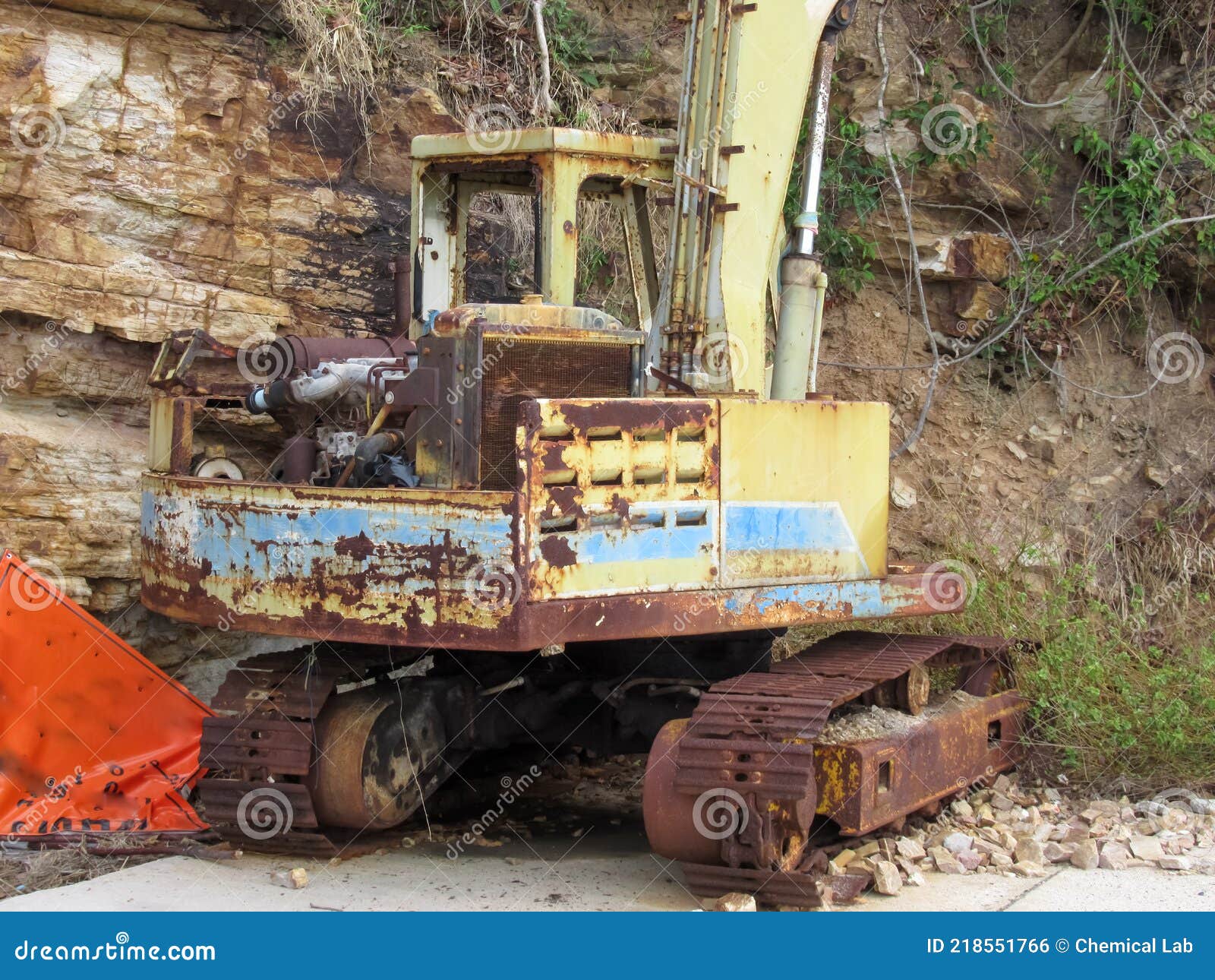 Old Backhoe stock photo. Image of equipment, bulldozer - 218551766