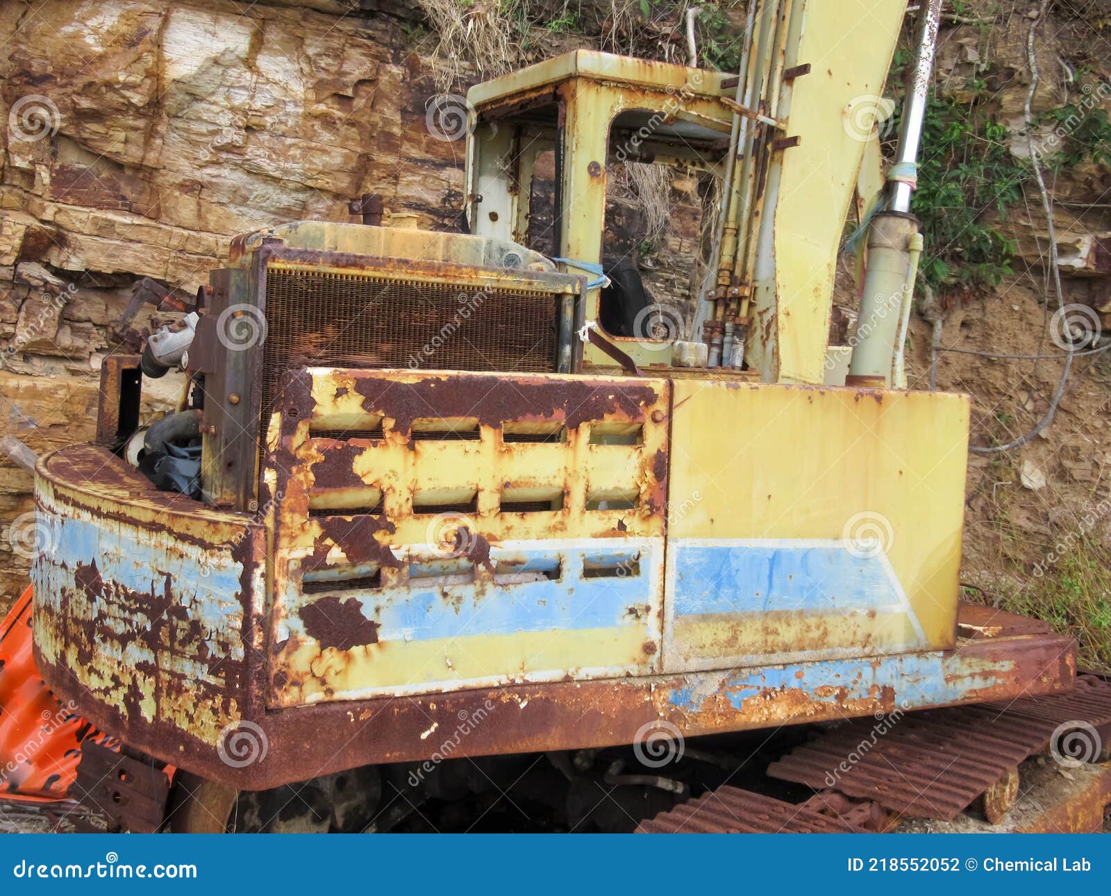 Old Backhoe stock photo. Image of building, construction - 218552052