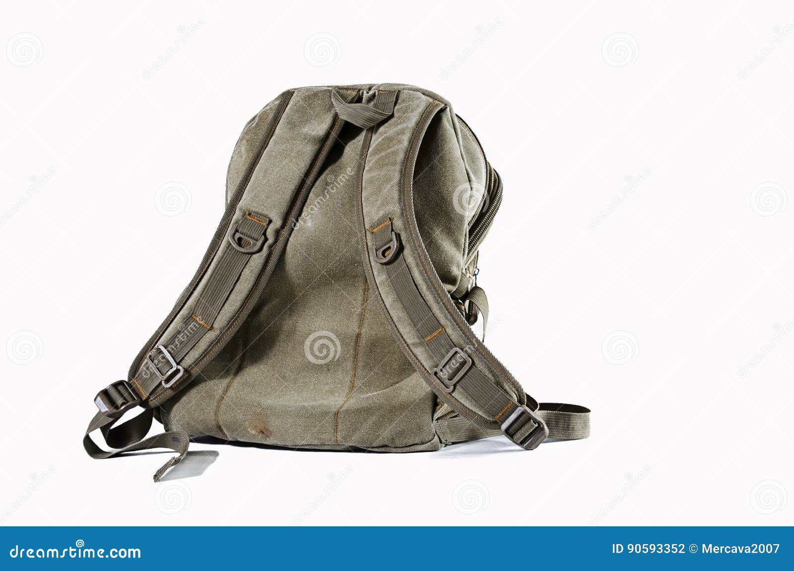 Old Backpack on a White Background. Stock Photo - Image of tarpaulin ...