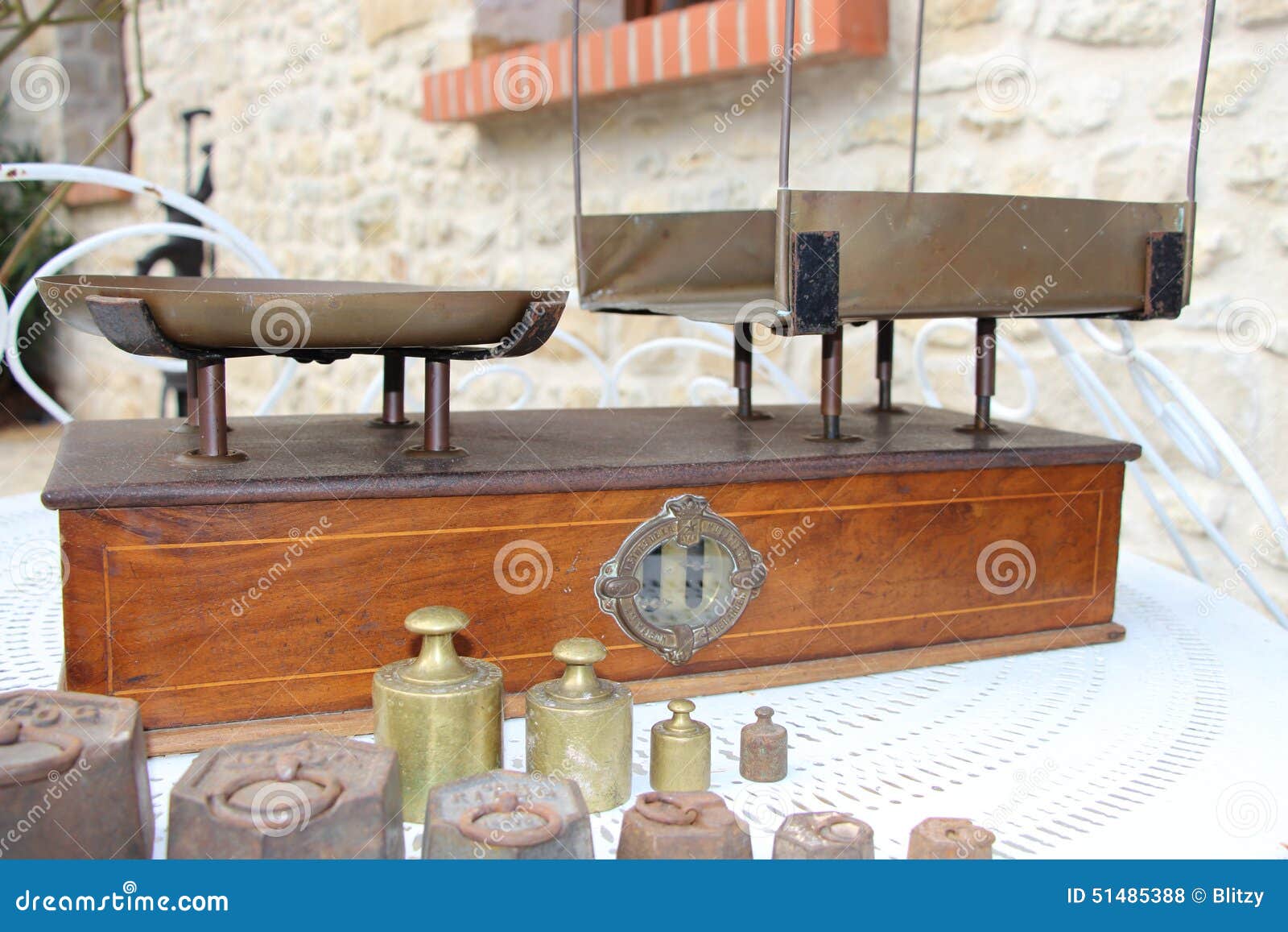 Old balance and weights editorial stock photo. Image of manufacturing ...