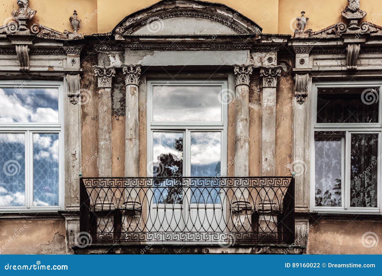 Old balcony stock photo. Image of entertainment, cityscape - 89160022