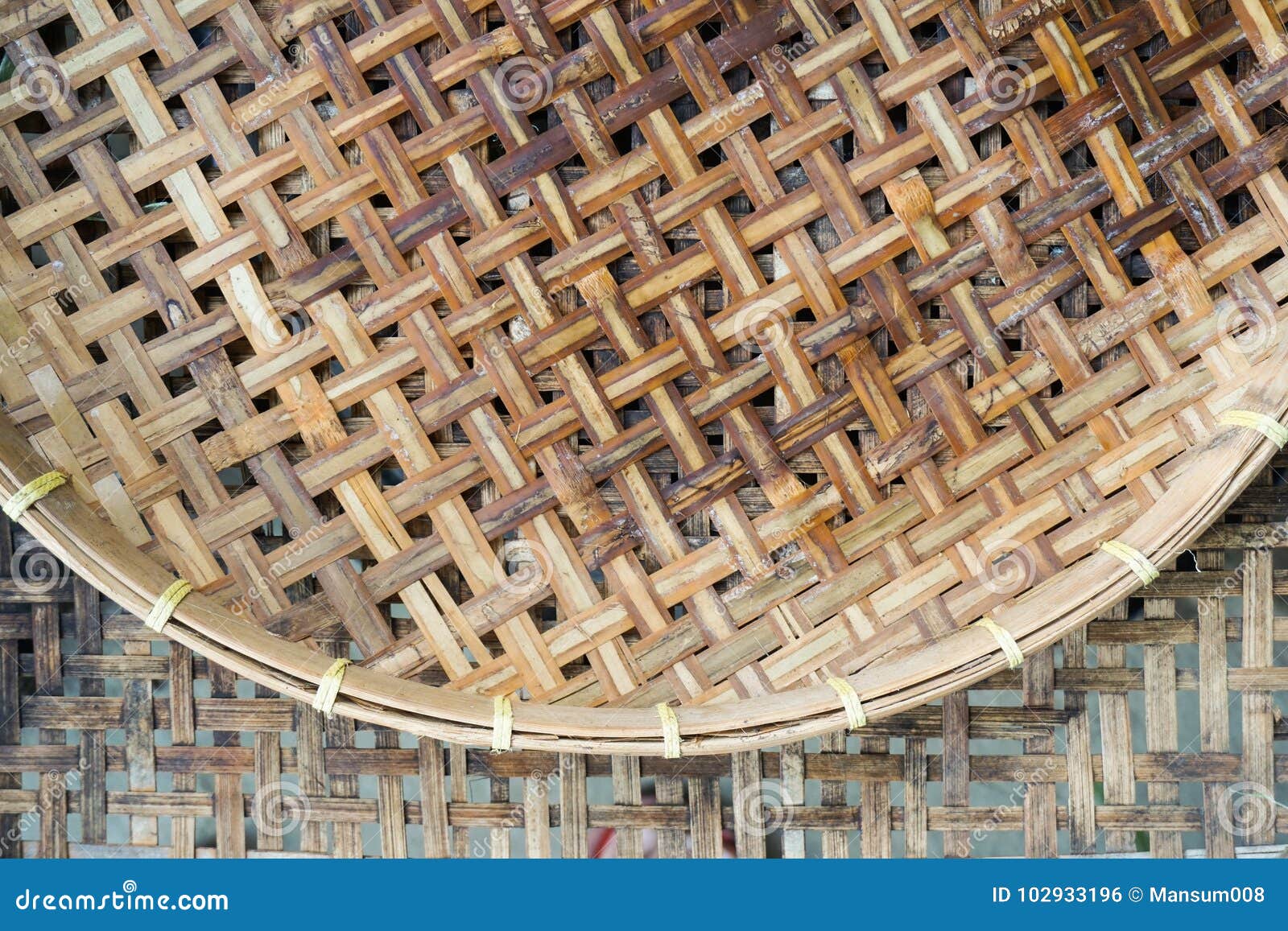 Old bamboo basket texture stock photo. Image of close - 102933196