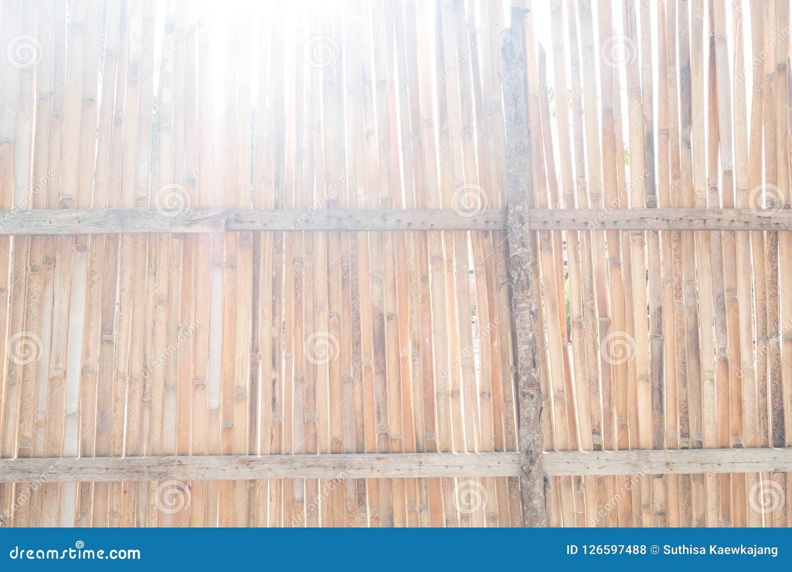 Old Bamboo Weave Walls Pattern Texture for Background. Stock Photo ...