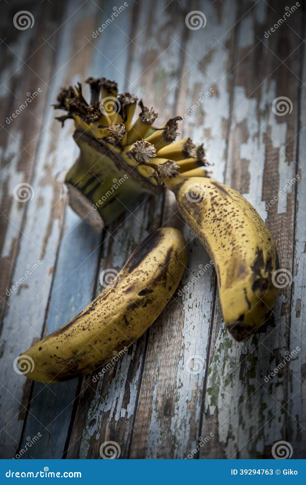 Old Banana on a Wooden Table Stock Image - Image of dietary, objects ...