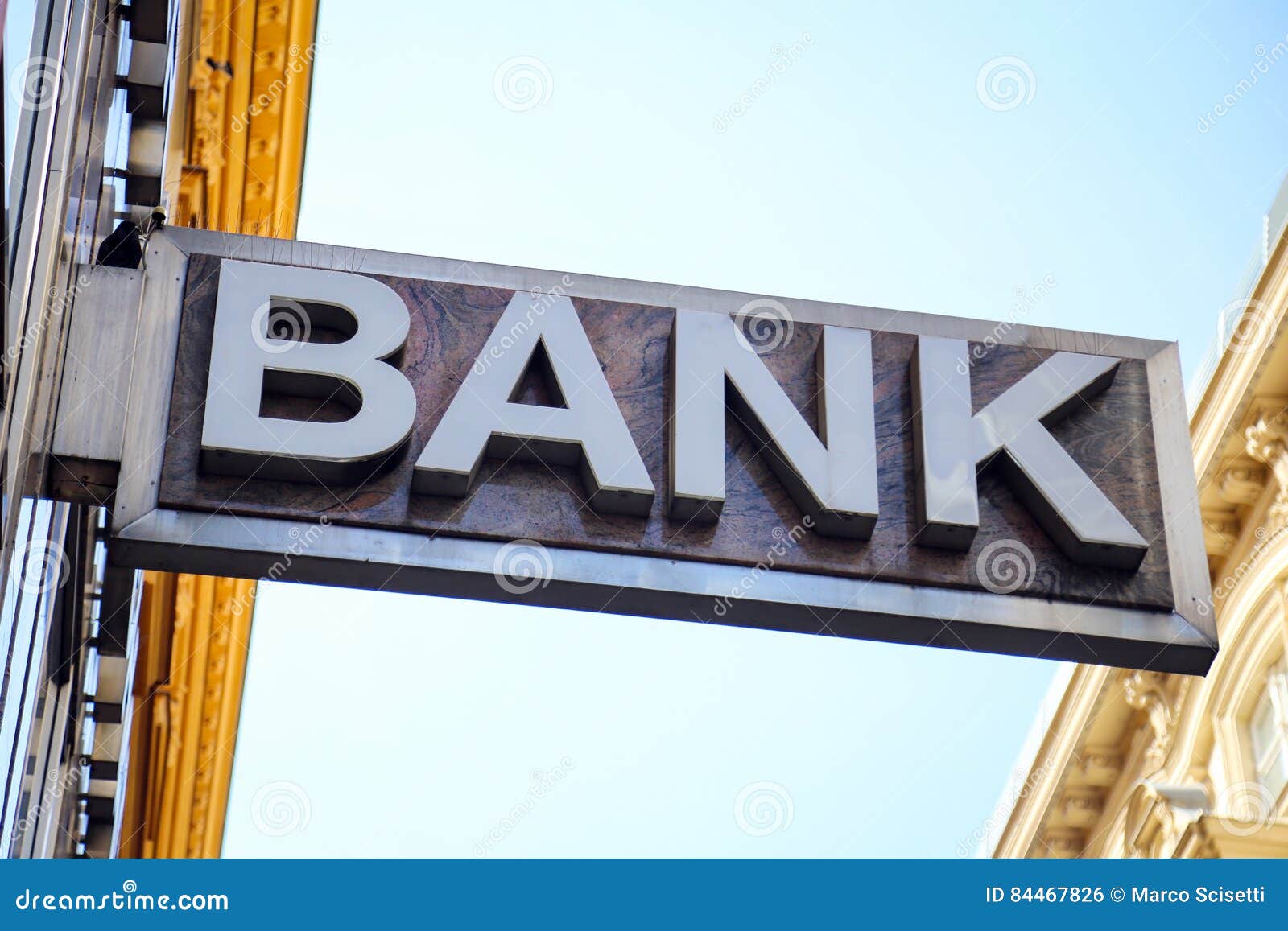 Old Bank Sign stock photo. Image of front, england, district - 84467826