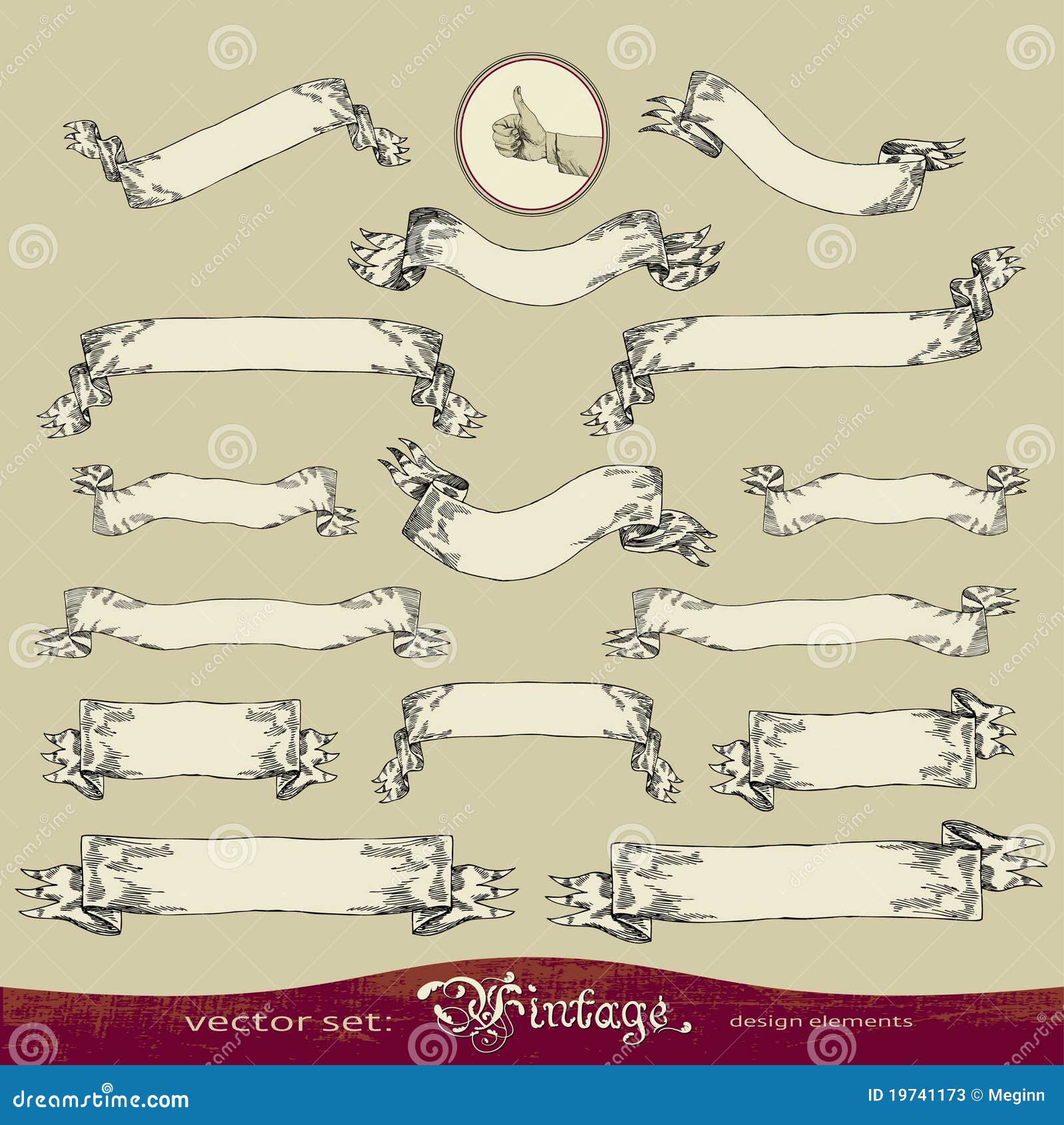 Old Banner Set for Decoration and Design Stock Vector - Illustration of ...